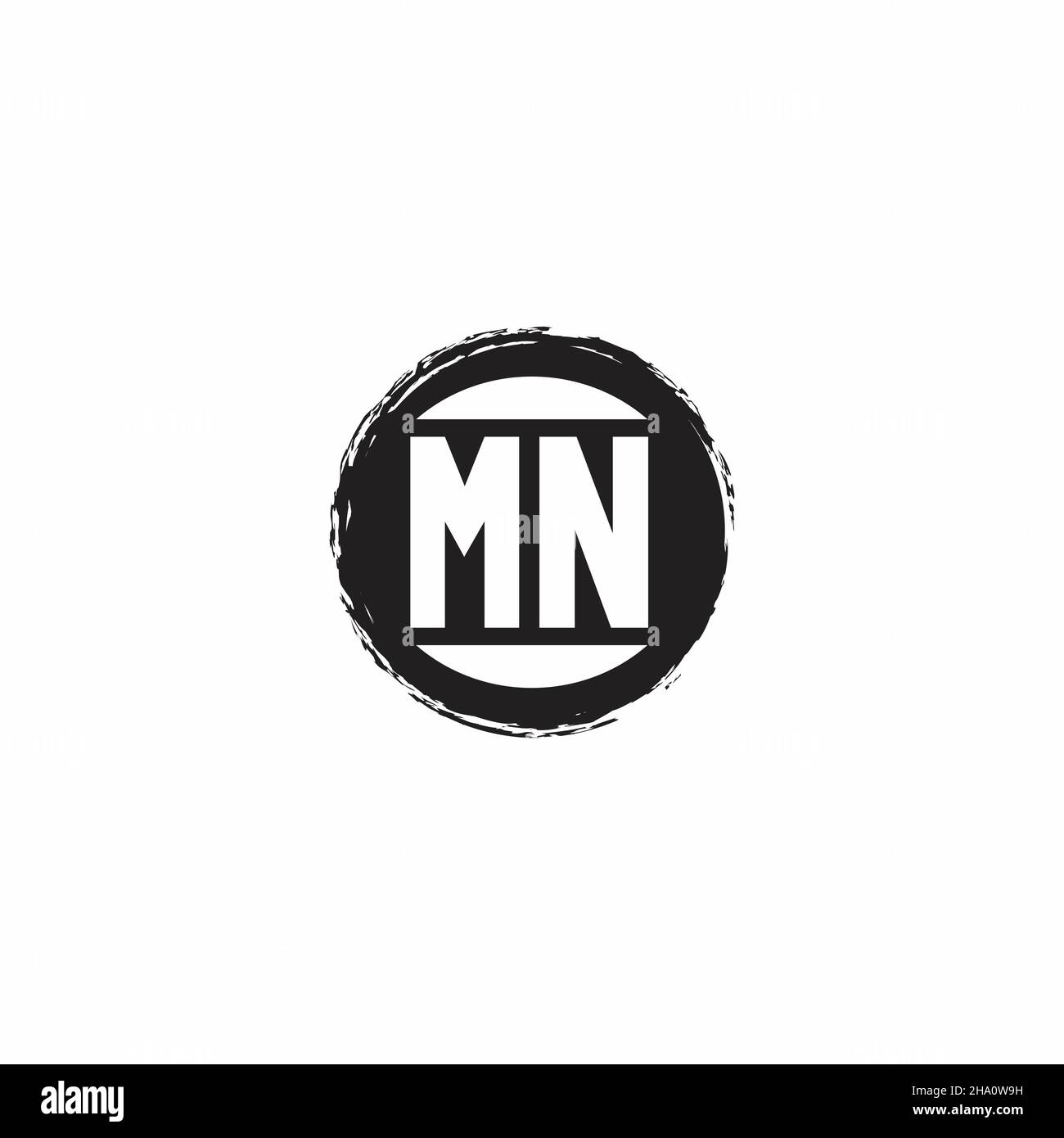 MN Logo Initial Letter Monogram with abstrac circle shape design ...