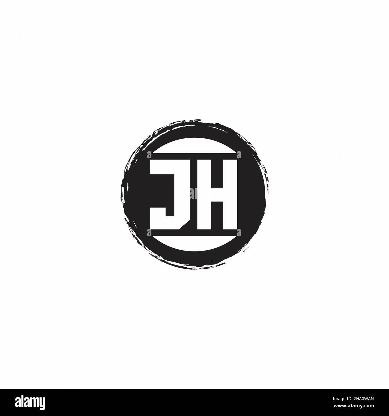 JH Logo Initial Letter Monogram with abstrac circle shape design ...