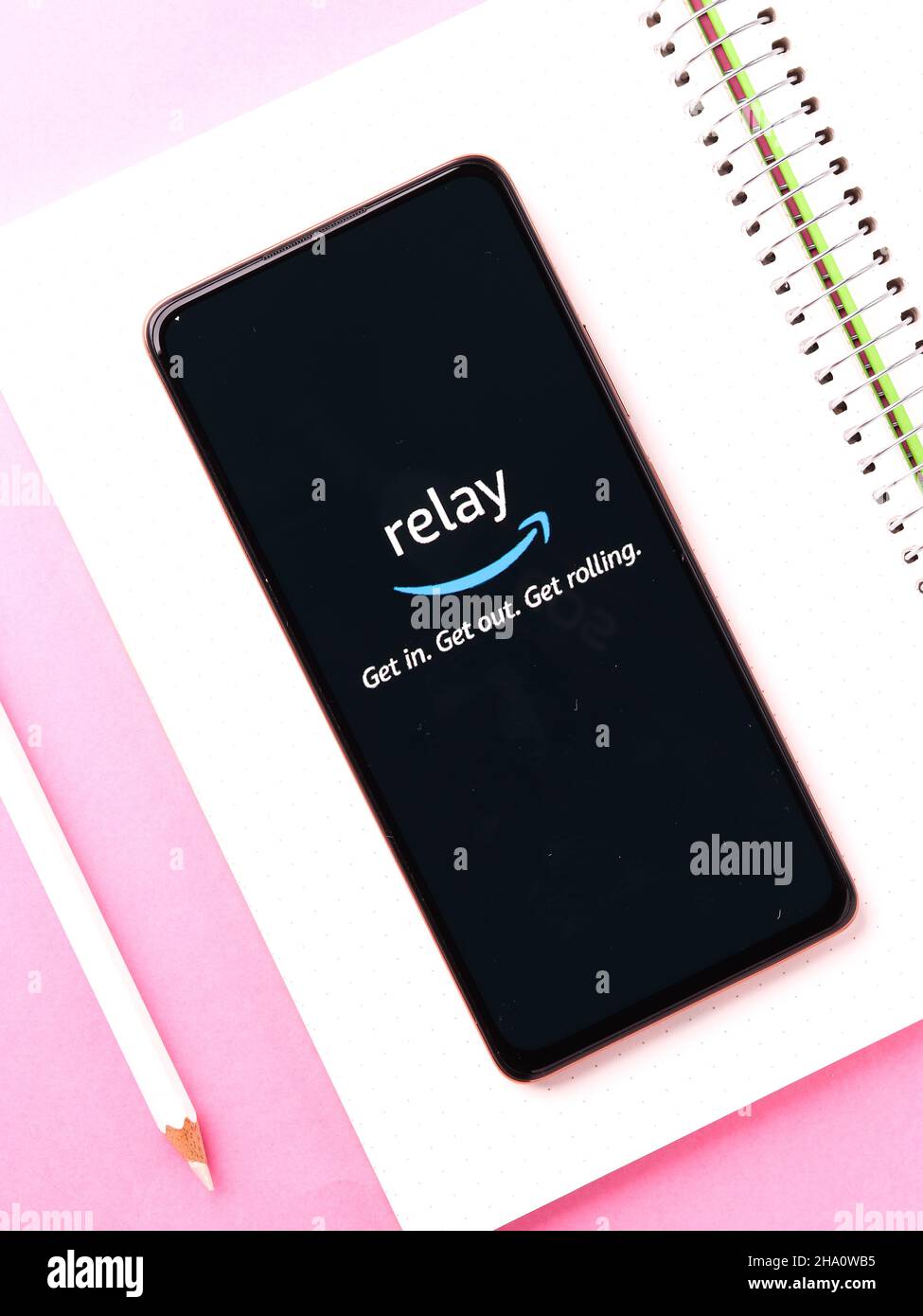 West Bangal, India - December 05, 2021 : Amazon Relay logo on phone ...