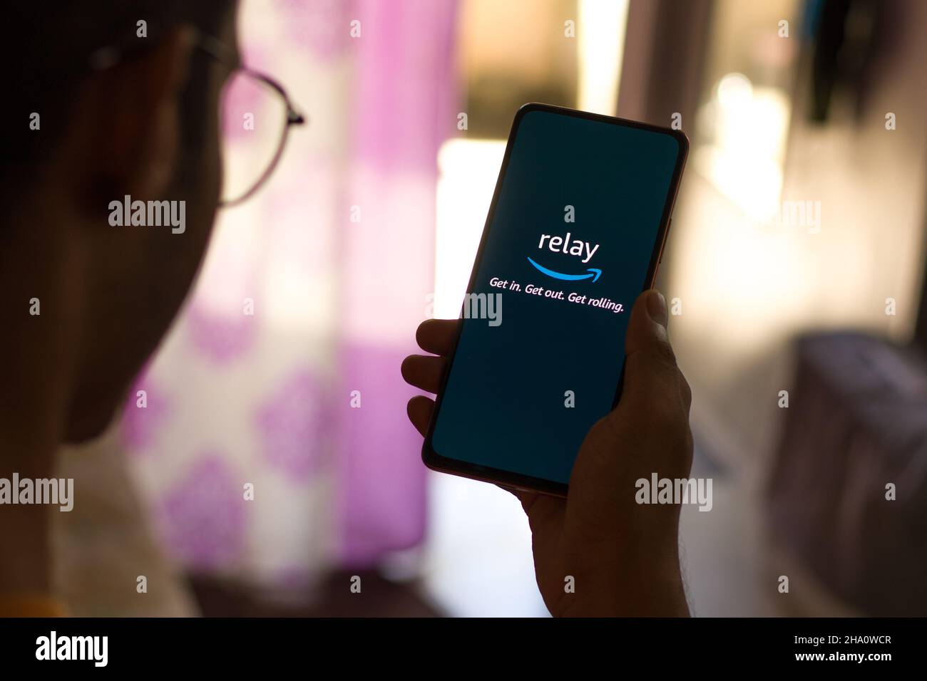 West Bangal, India - December 05, 2021 : Amazon Relay logo on phone ...