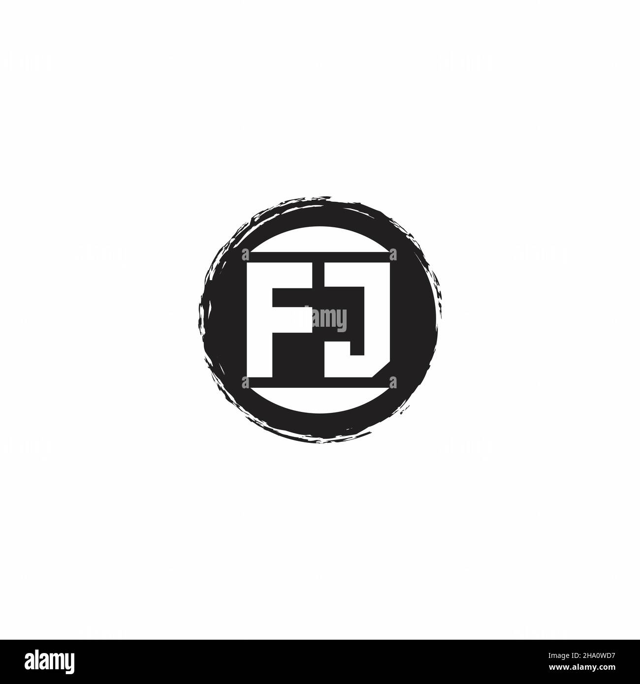 FJ Logo Initial Letter Monogram with abstrac circle shape design ...