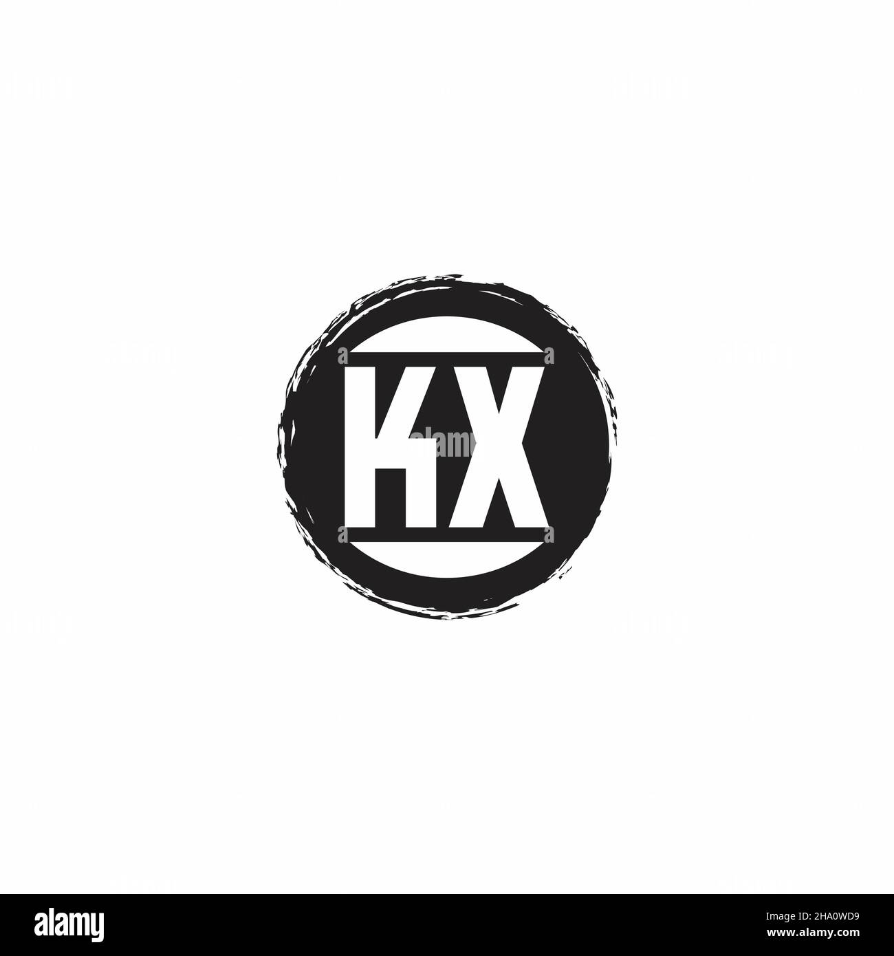 KX Logo Initial Letter Monogram with abstrac circle shape design ...