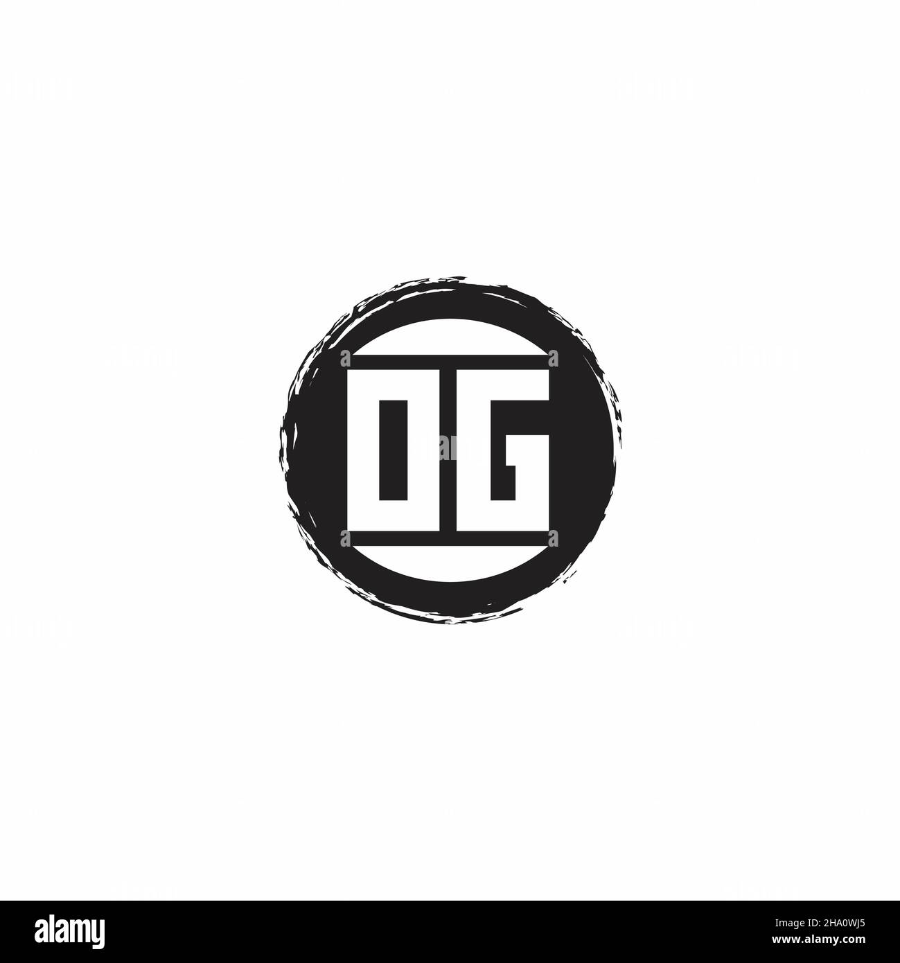 OG Logo Initial Letter Monogram with abstrac circle shape design ...