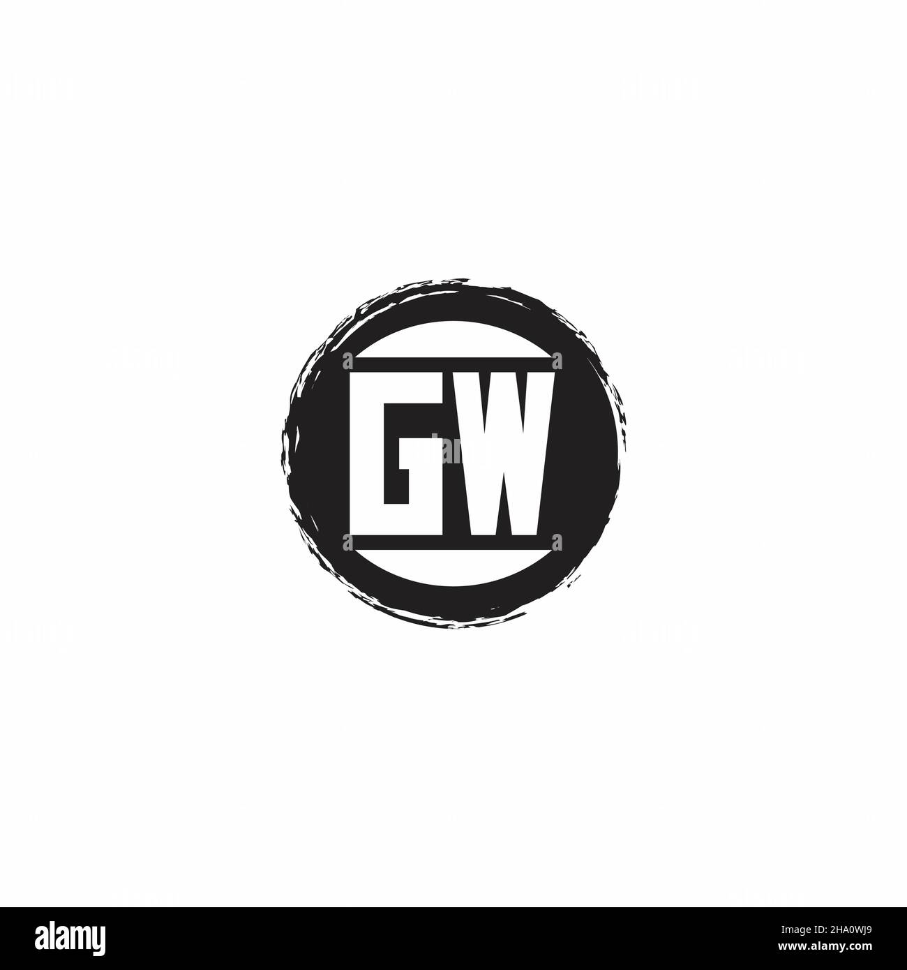 GW Logo Initial Letter Monogram with abstrac circle shape design ...