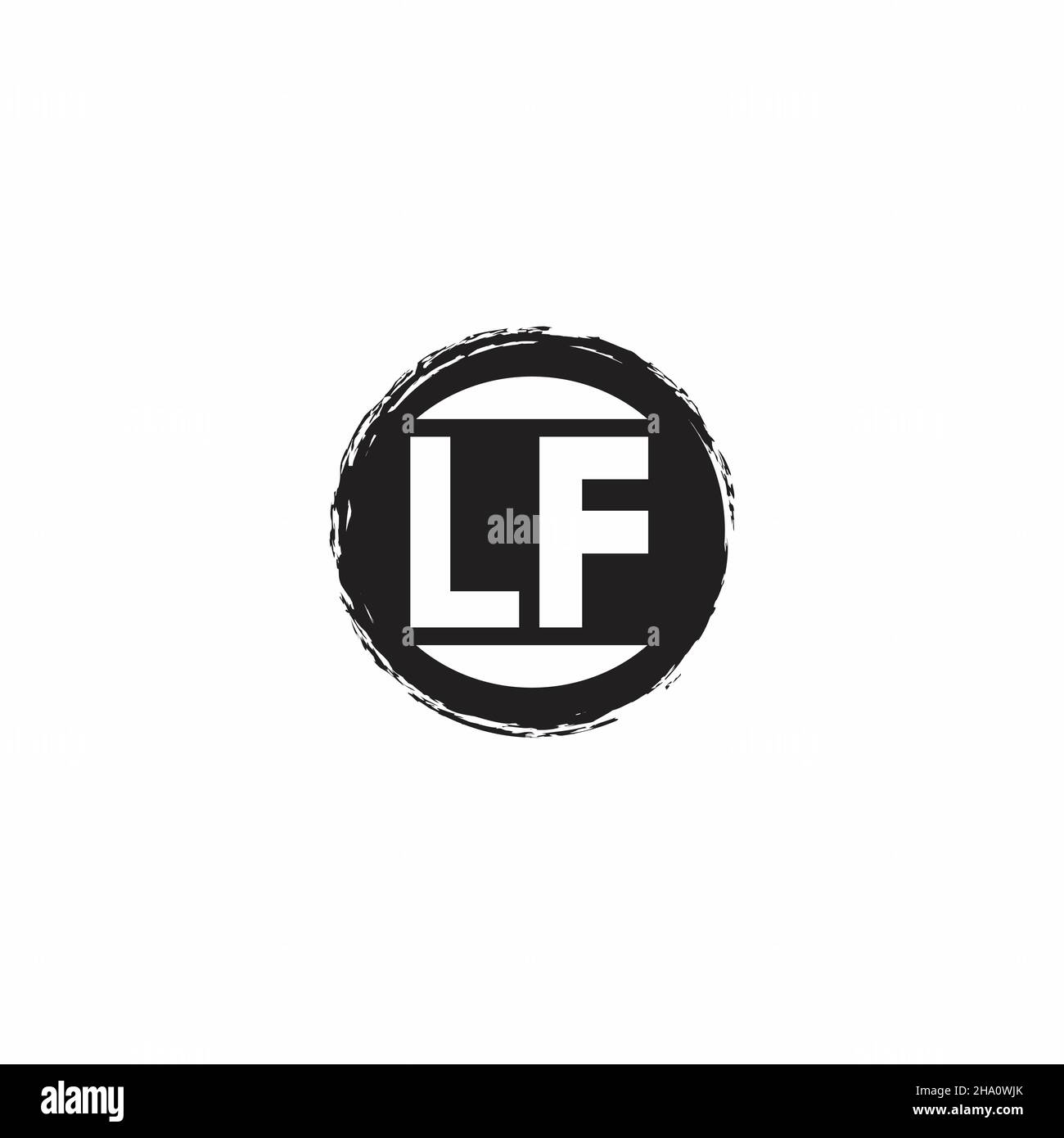 LF Logo Initial Letter Monogram with abstrac circle shape design template isolated in white ...