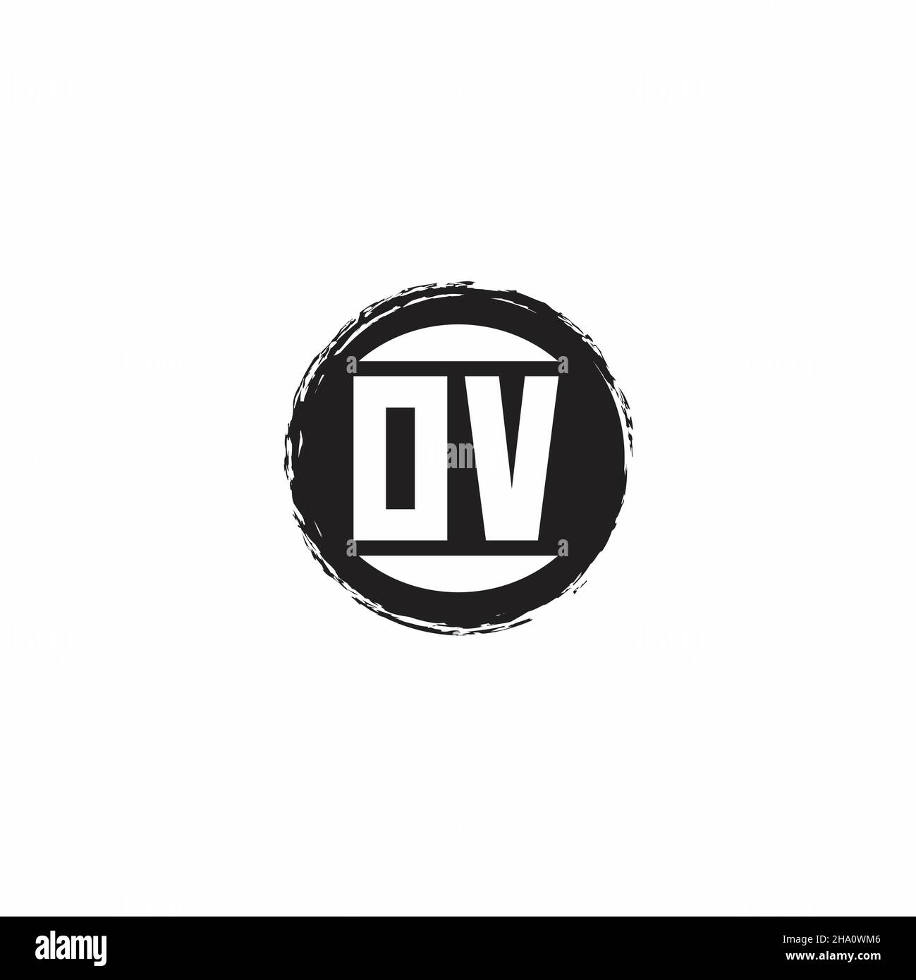 OV Logo Initial Letter Monogram with abstrac circle shape design ...