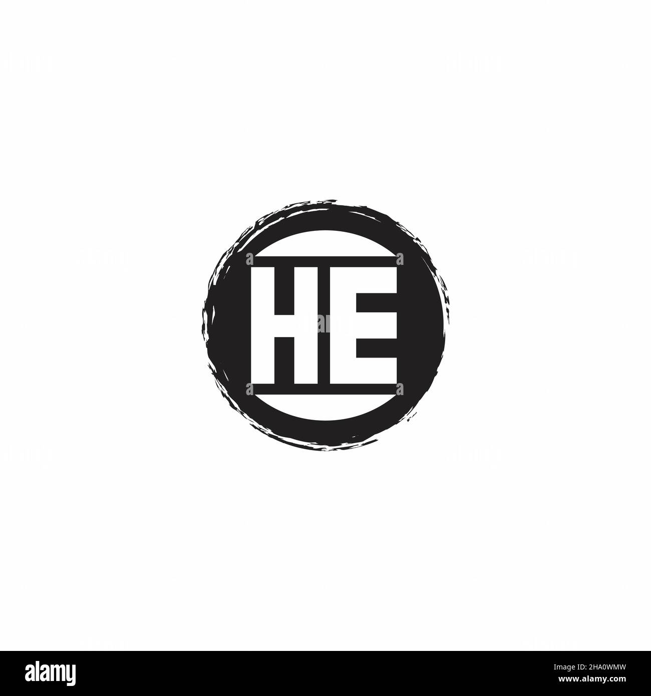 HE Logo Initial Letter Monogram with abstrac circle shape design ...