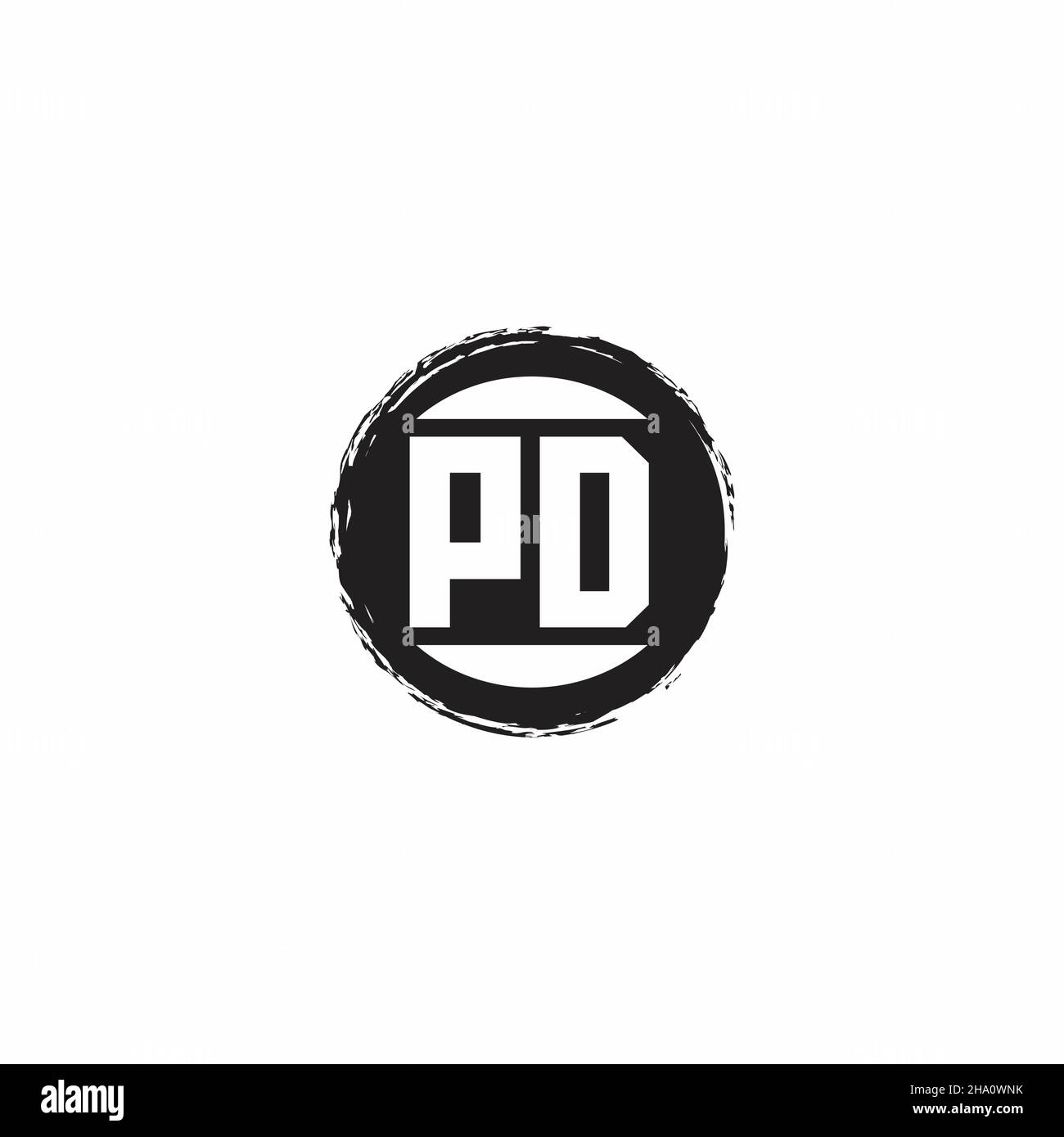 PD Logo Initial Letter Monogram with abstrac circle shape design ...