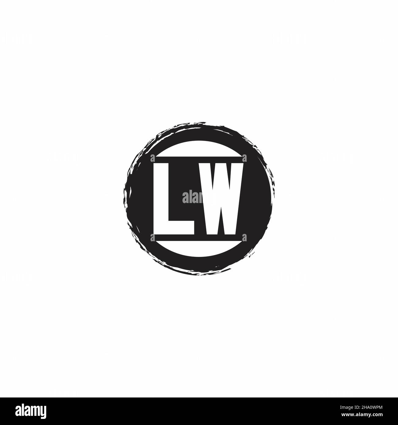 LW Logo Initial Letter Monogram with abstrac circle shape design ...