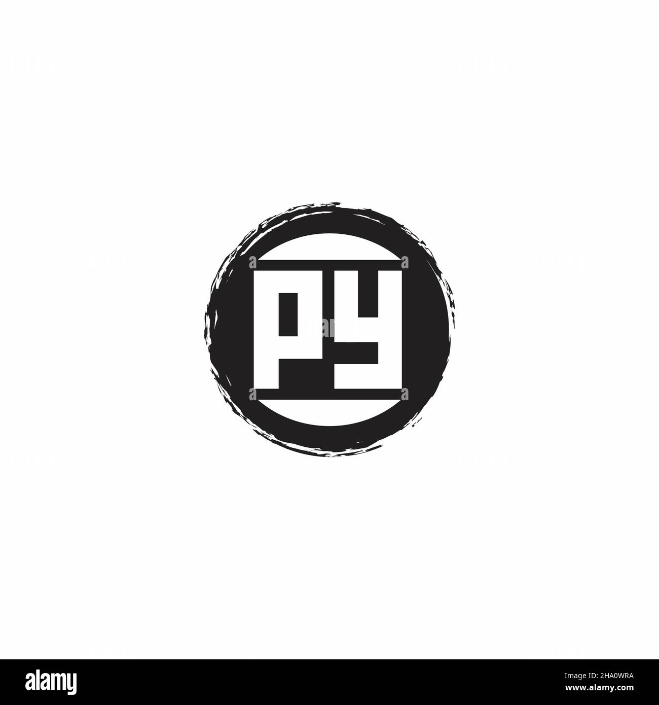 PY Logo Initial Letter Monogram with abstrac circle shape design ...