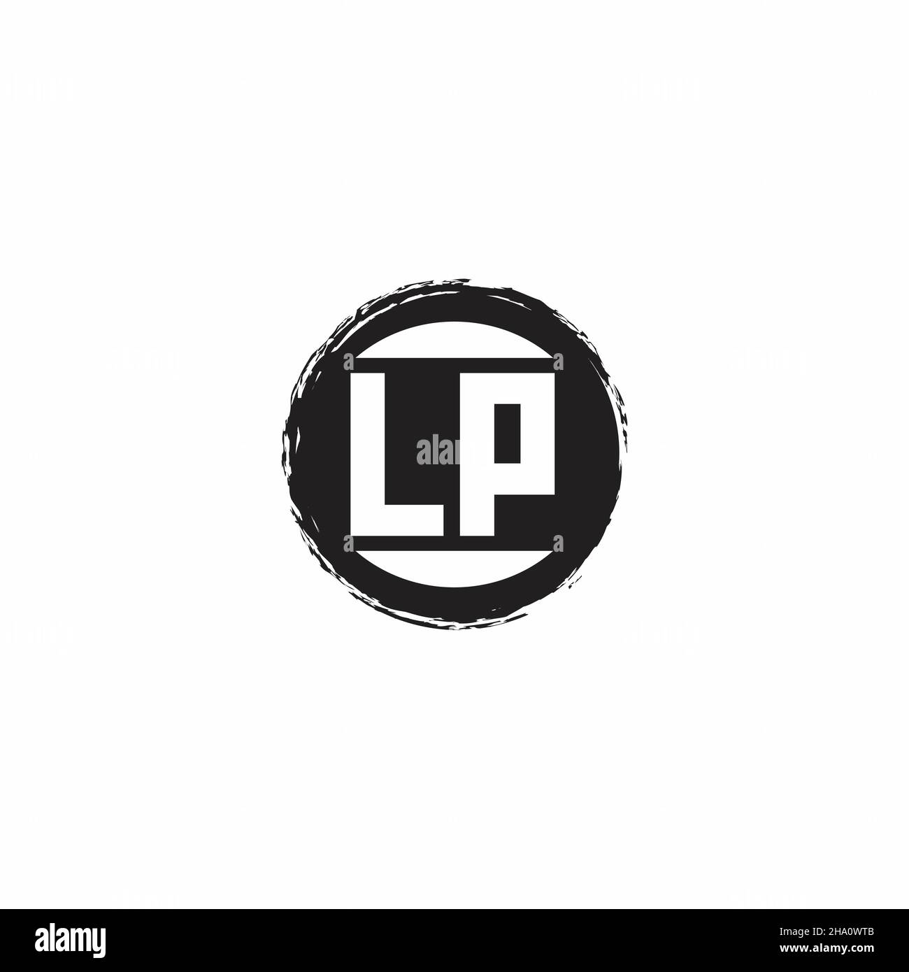 LP Logo Initial Letter Monogram with abstrac circle shape design ...