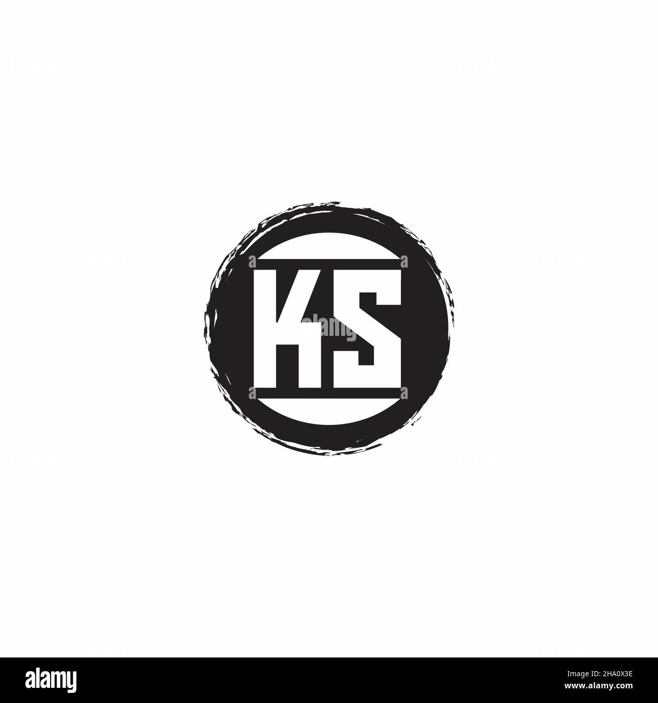 KS Logo Initial Letter Monogram with abstrac circle shape design ...