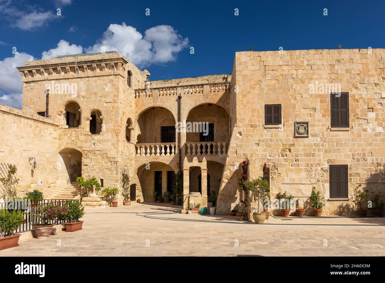 Courtyard inside Fort St Angelo a bastioned fort in Birgu, Malta ...