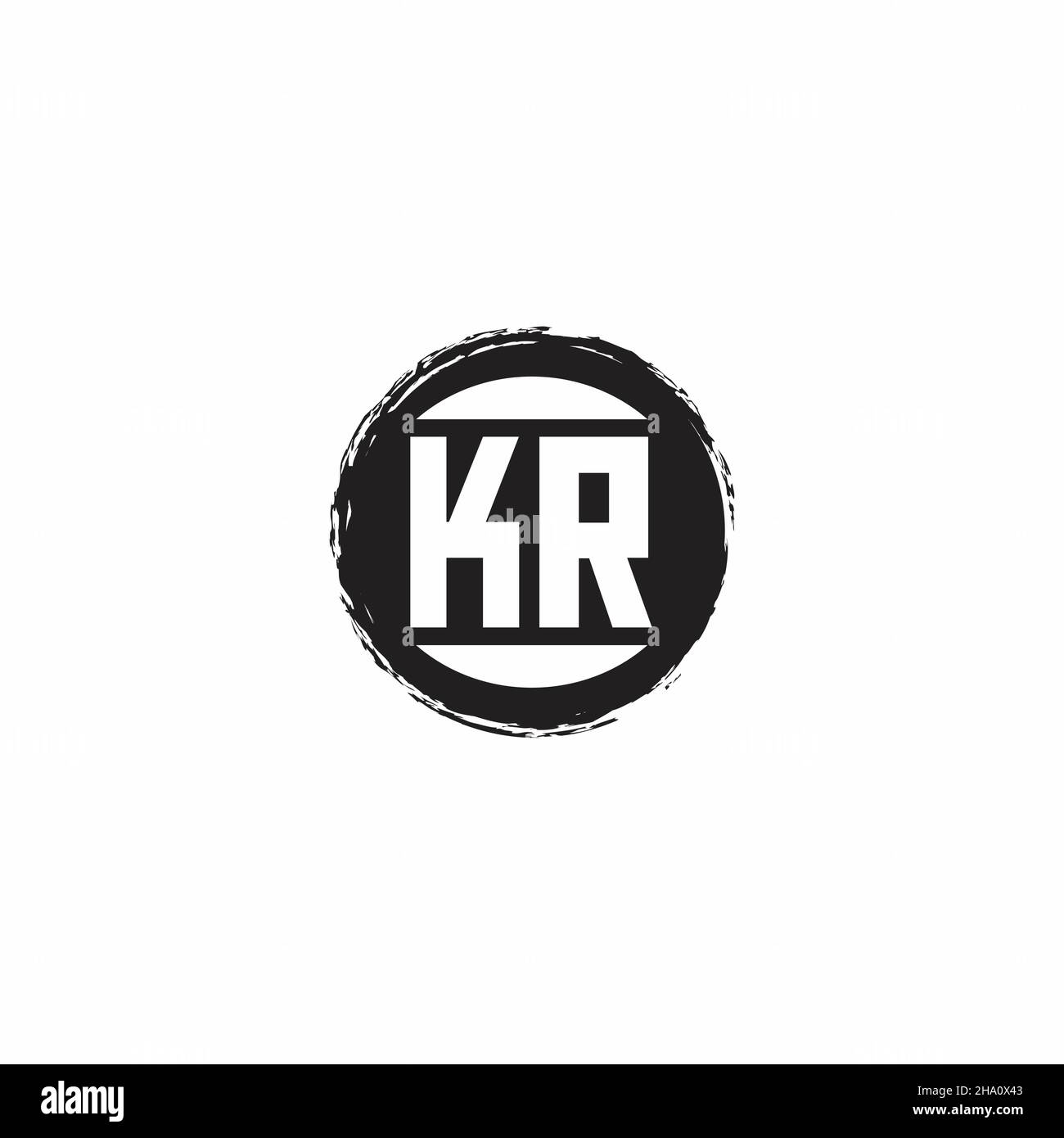 KR Logo Initial Letter Monogram with abstrac circle shape design ...