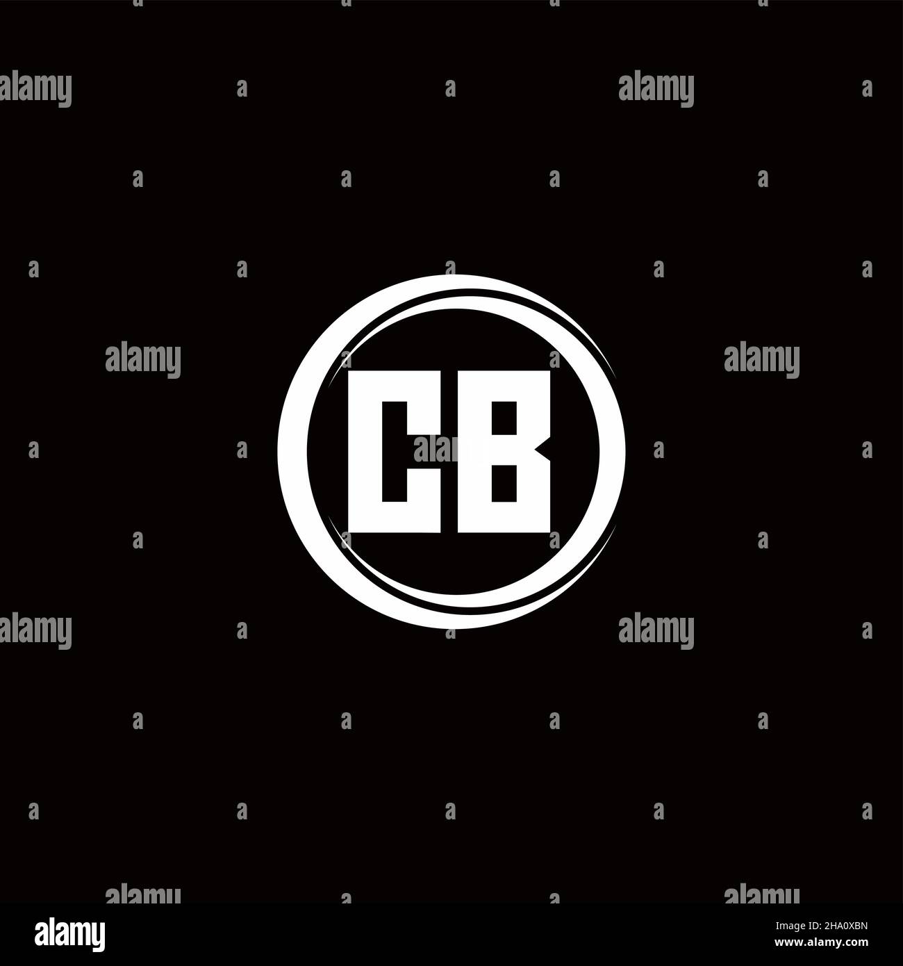 CB logo initial letter monogram with circle slice rounded design ...