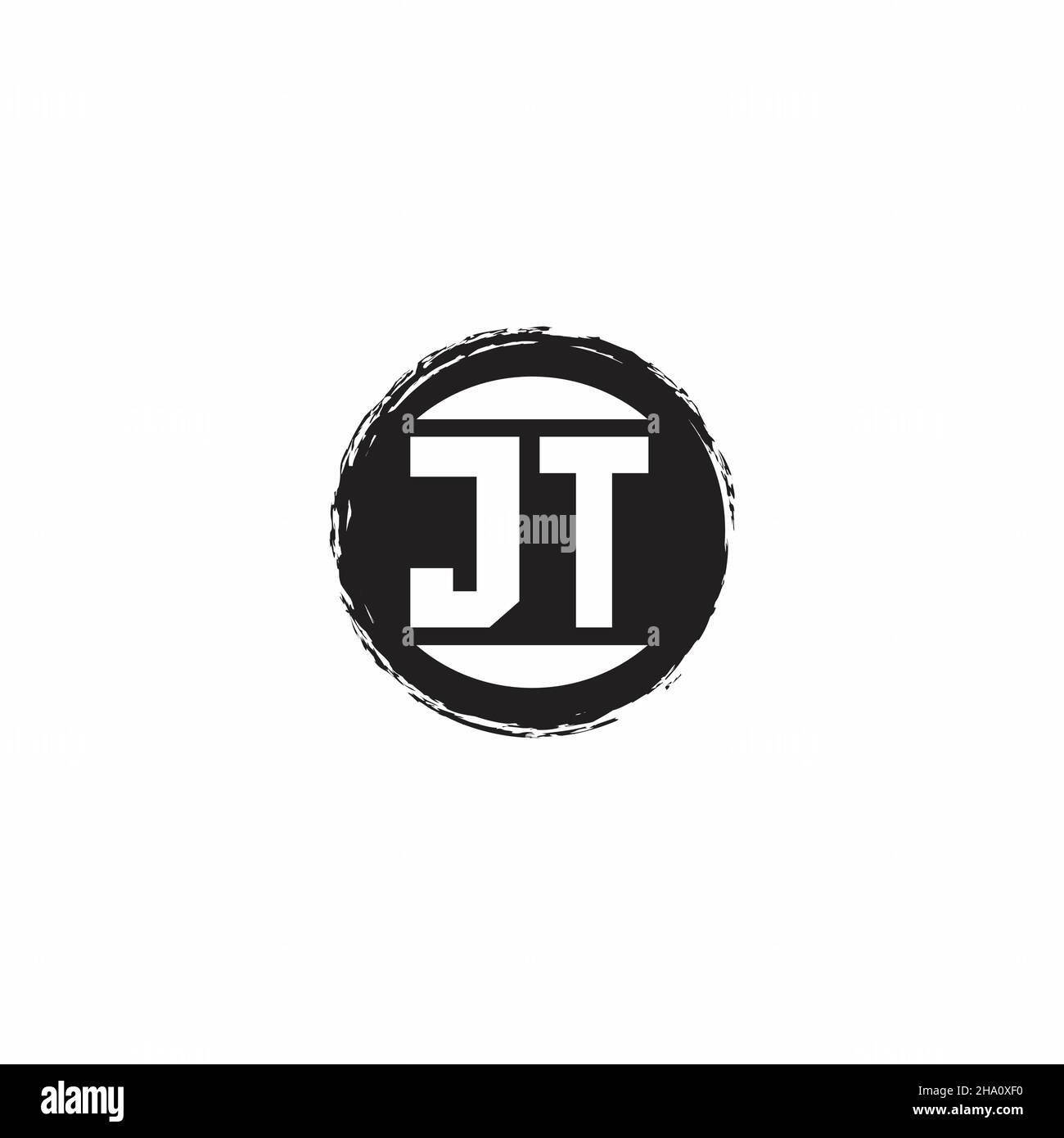 JT Logo Initial Letter Monogram with abstrac circle shape design ...