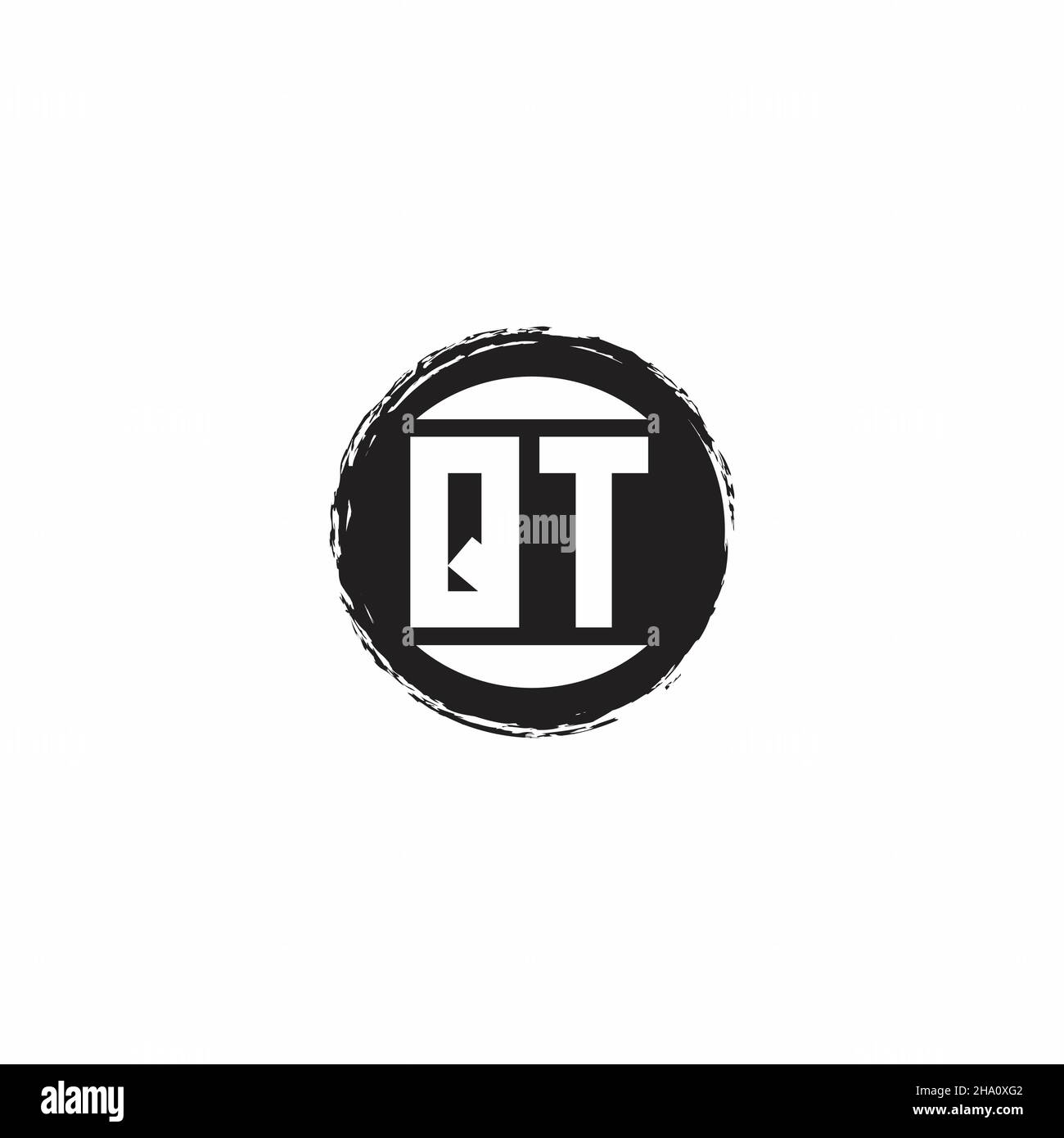 QT Logo Initial Letter Monogram with abstrac circle shape design ...