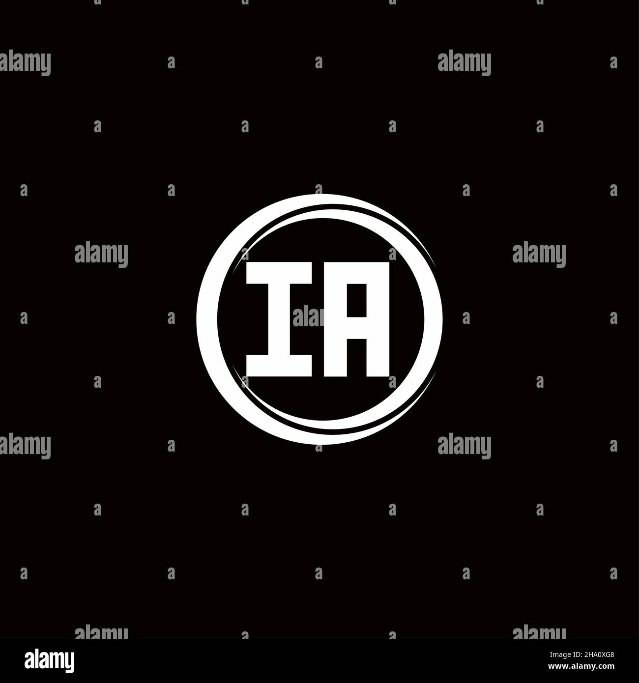 IA logo initial letter monogram with circle slice rounded design ...
