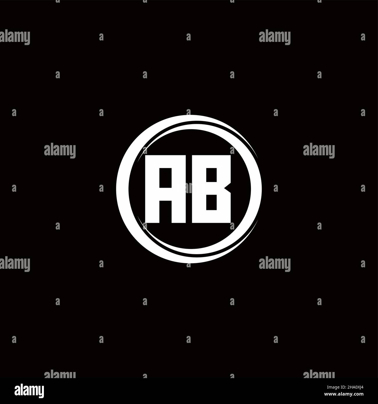 AB logo initial letter monogram with circle slice rounded design ...
