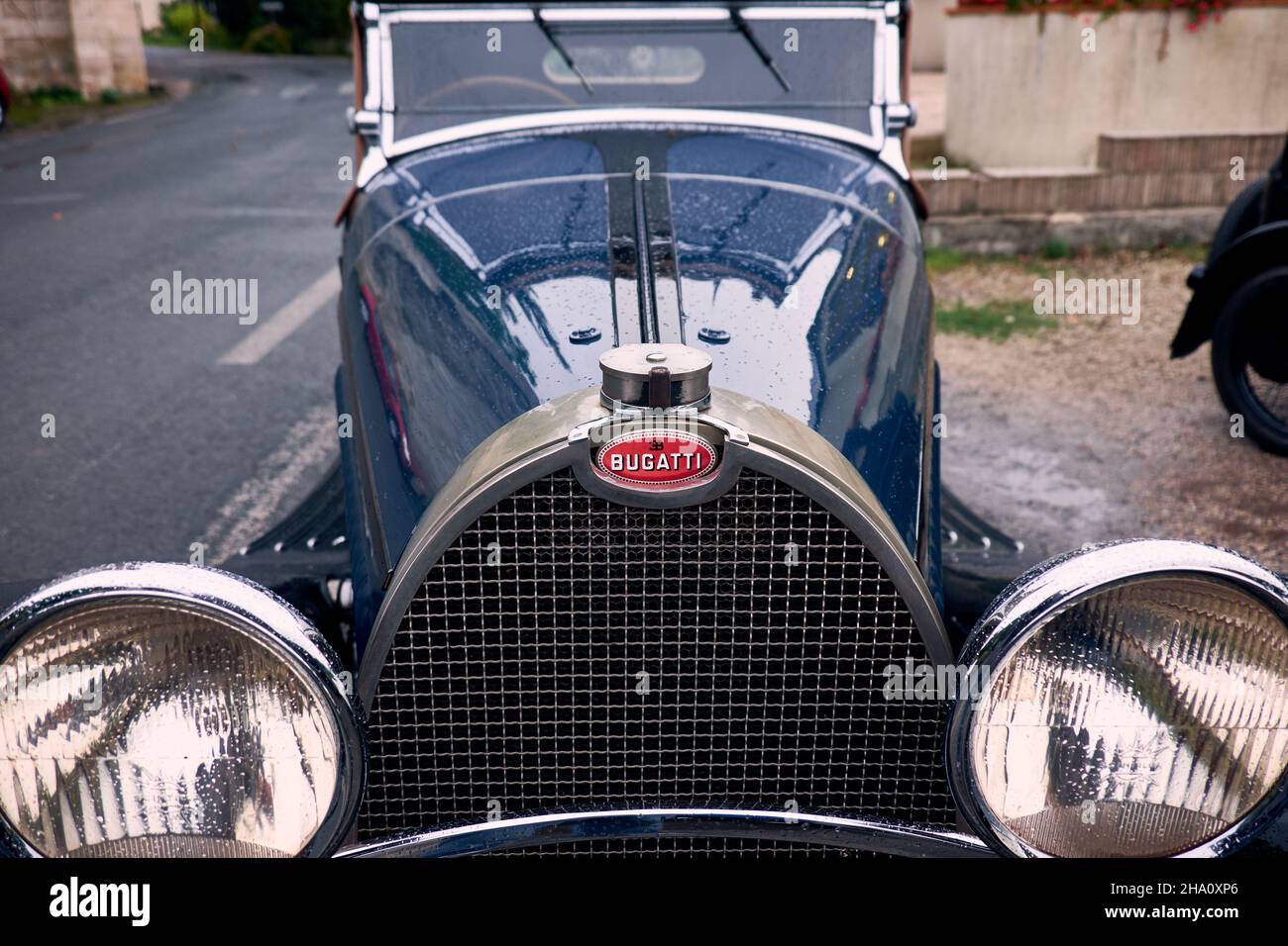 Bugatti classic car front view Stock Photo - Alamy