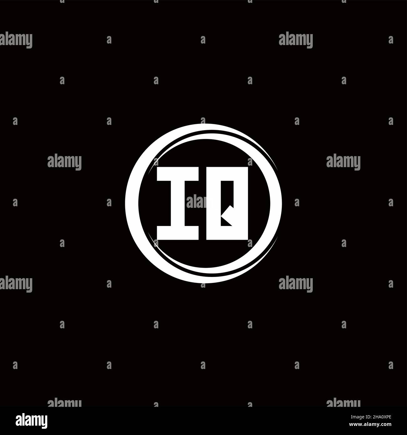 IQ logo initial letter monogram with circle slice rounded design ...