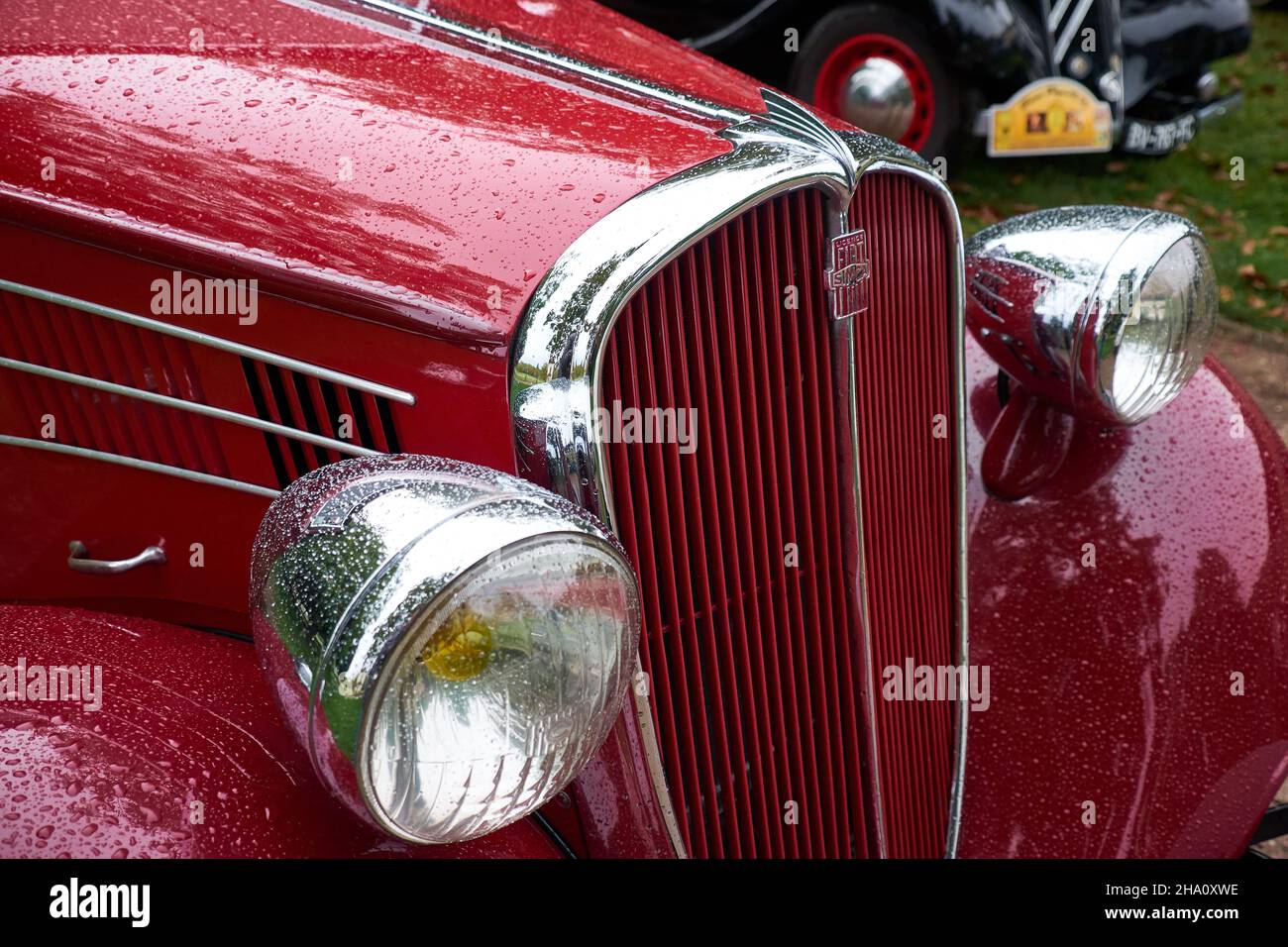 FIAT-Simca red car front view Stock Photo - Alamy