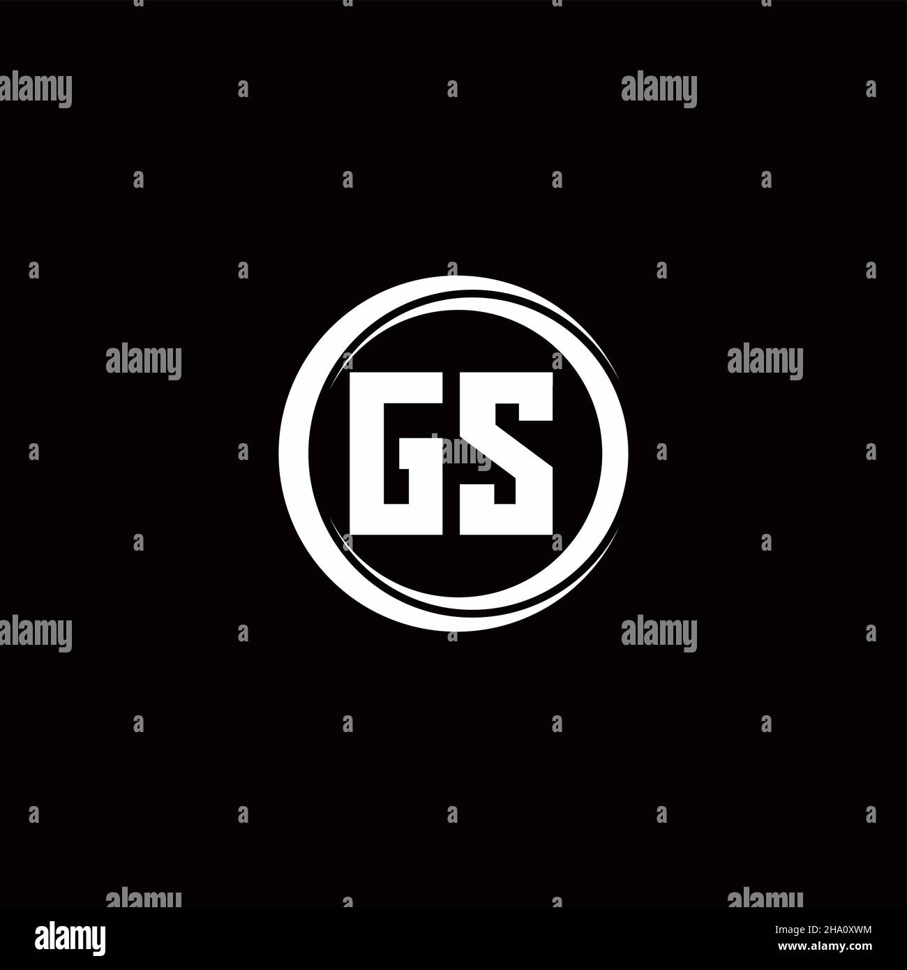 GS logo initial letter monogram with circle slice rounded design ...