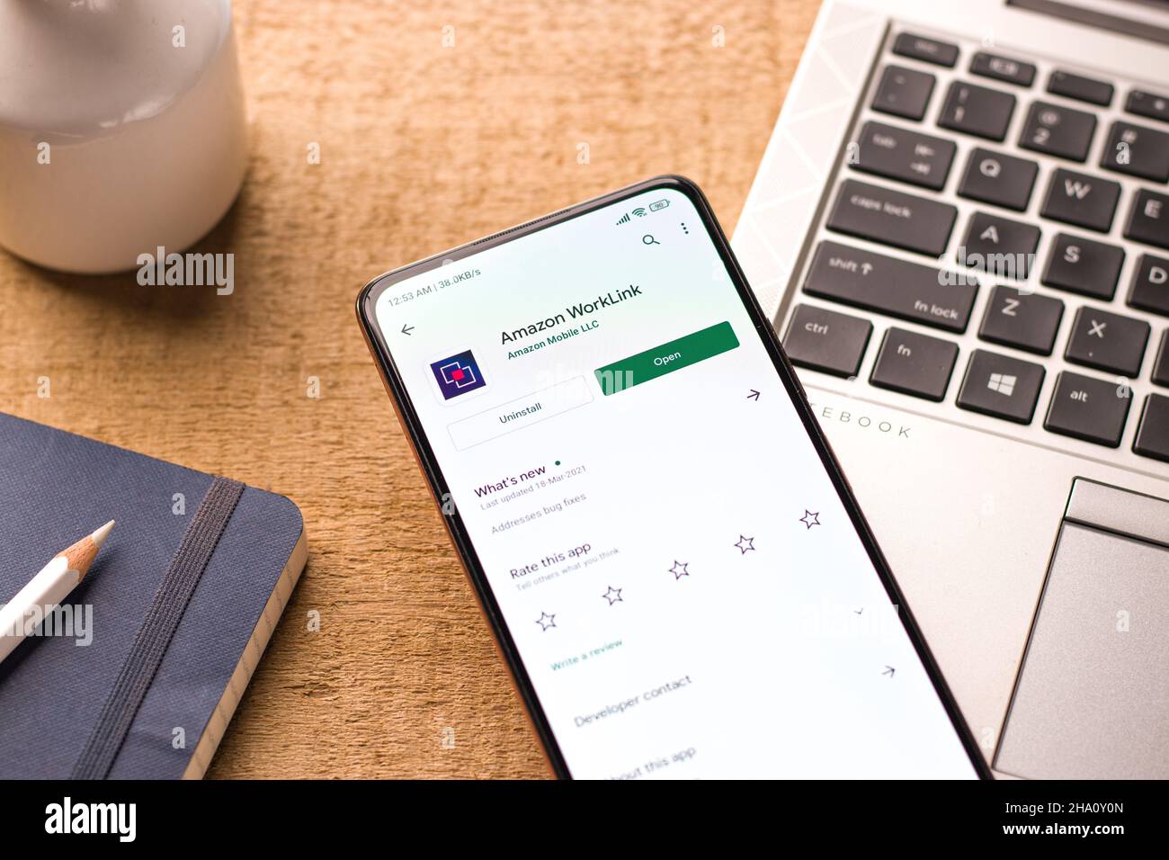 West Bangal, India - December 05, 2021 : Amazon WorkLink logo on phone ...