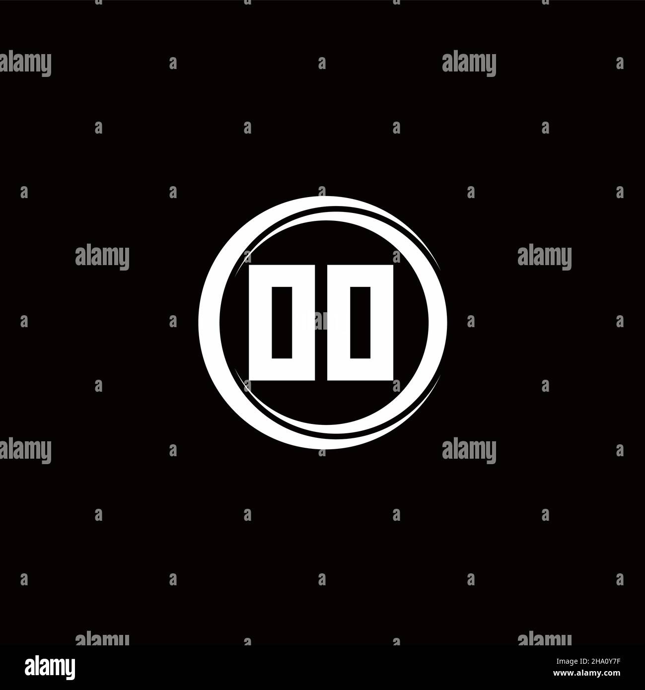OO logo initial letter monogram with circle slice rounded design ...