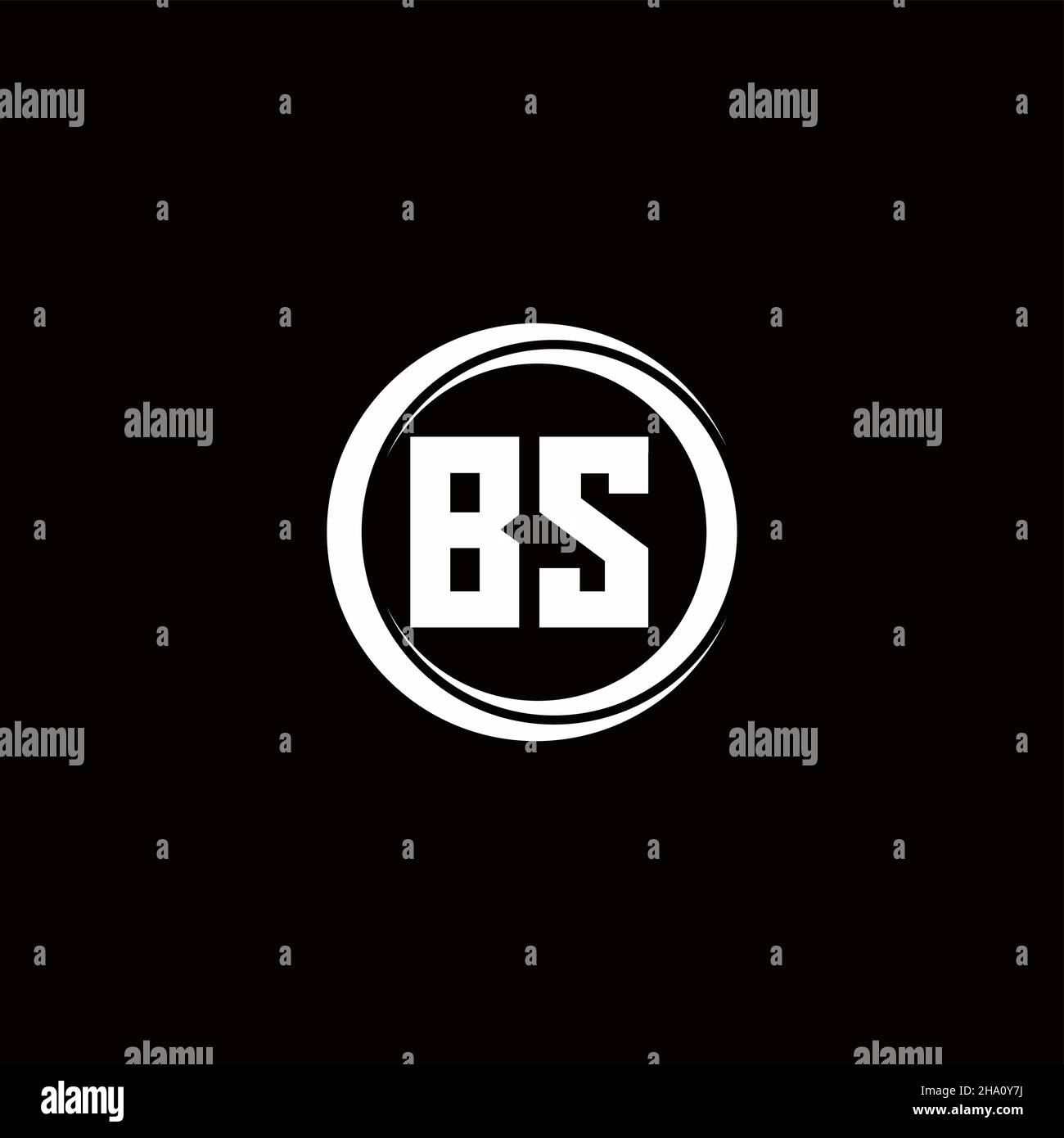 BS logo initial letter monogram with circle slice rounded design ...