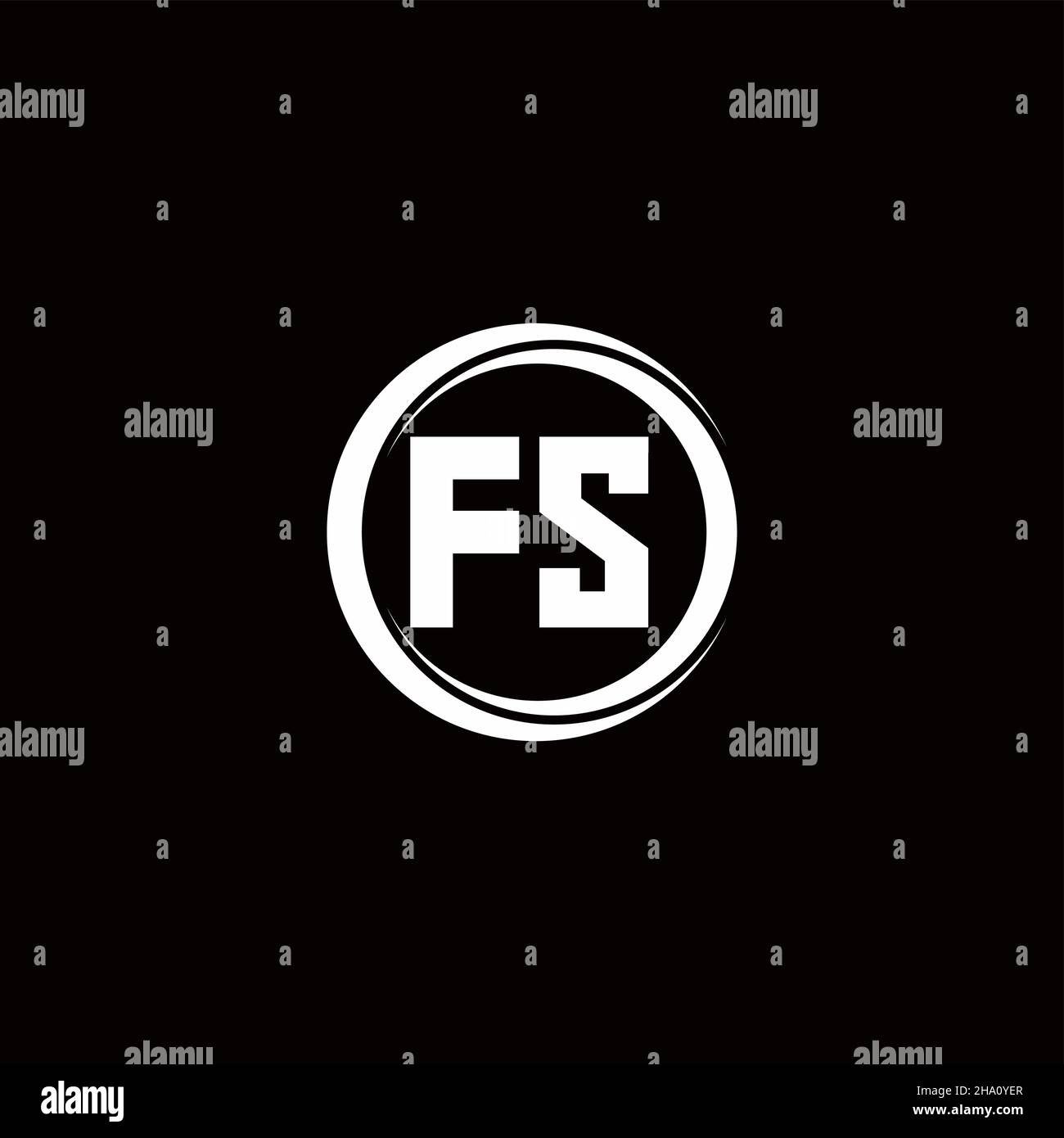FS logo initial letter monogram with circle slice rounded design ...