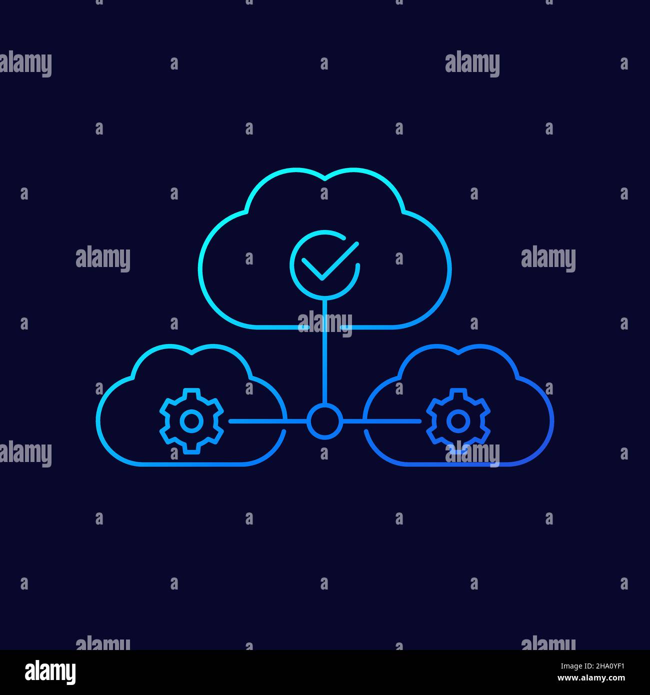 Cloud services and saas line icon, vector Stock Vector Image & Art - Alamy
