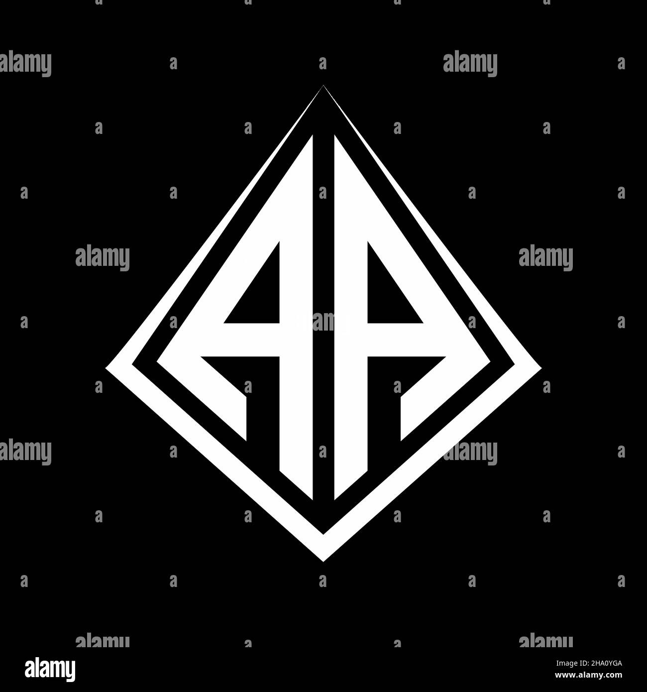 AA logo letters monogram with prisma shape design template vector icon ...