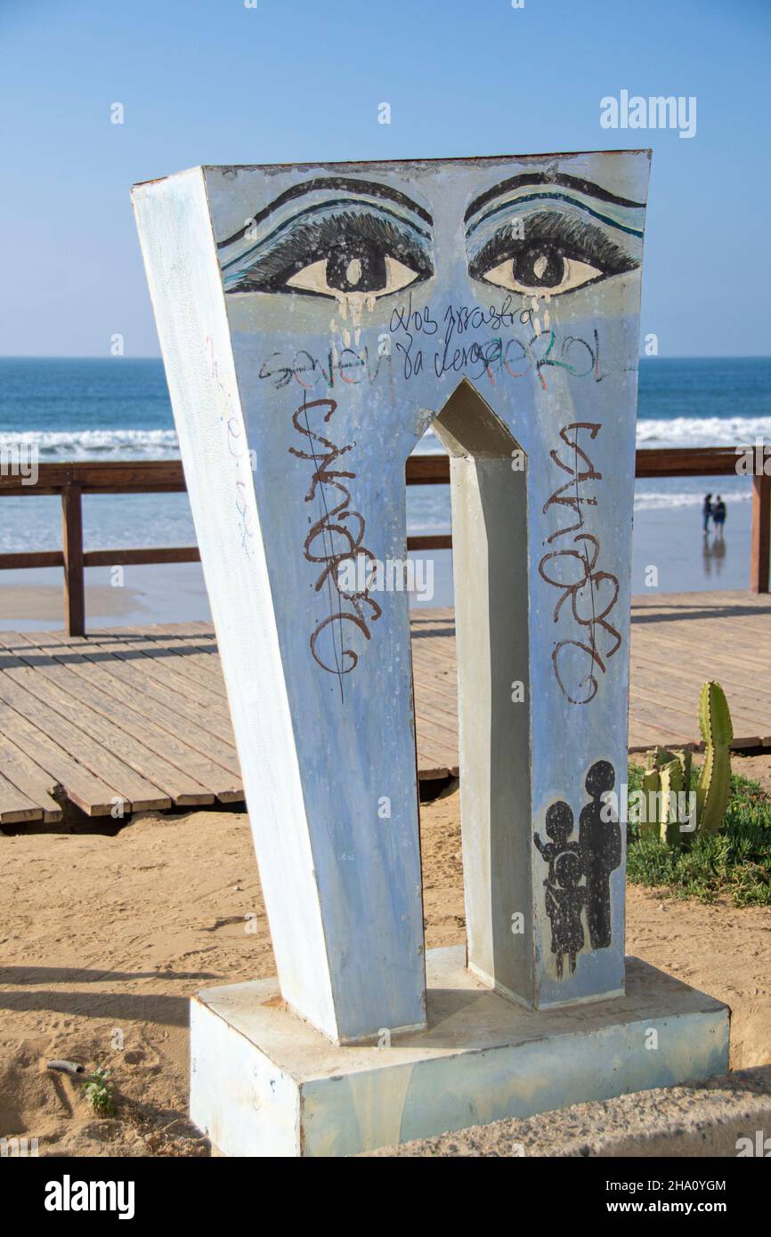 An example of commissioned art dots the Tijuana Beach boardwalk ...