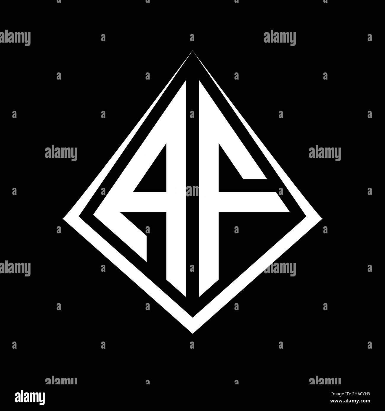 AF logo letters monogram with prisma shape design template vector icon ...