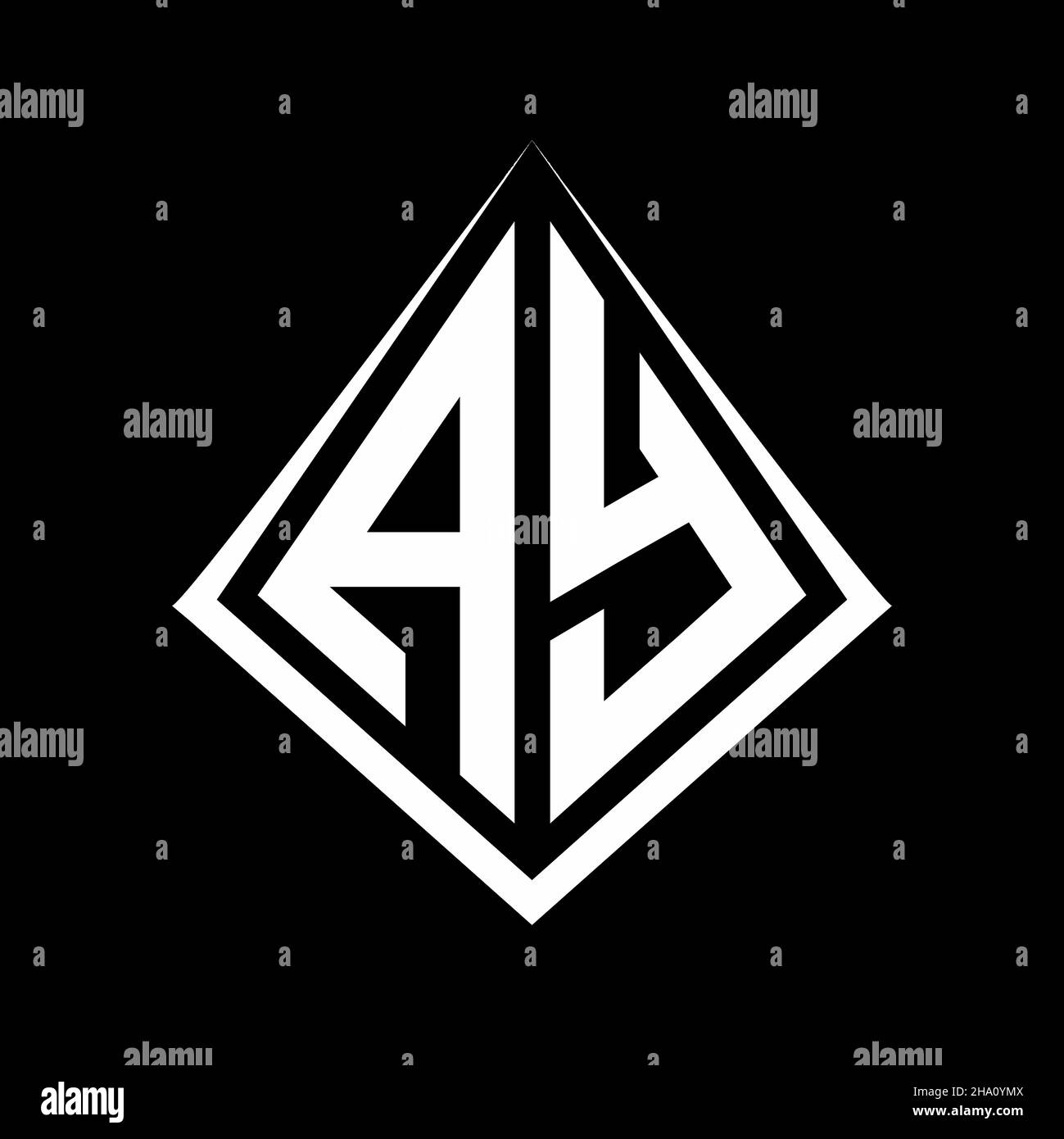 AY logo letters monogram with prisma shape design template vector icon ...