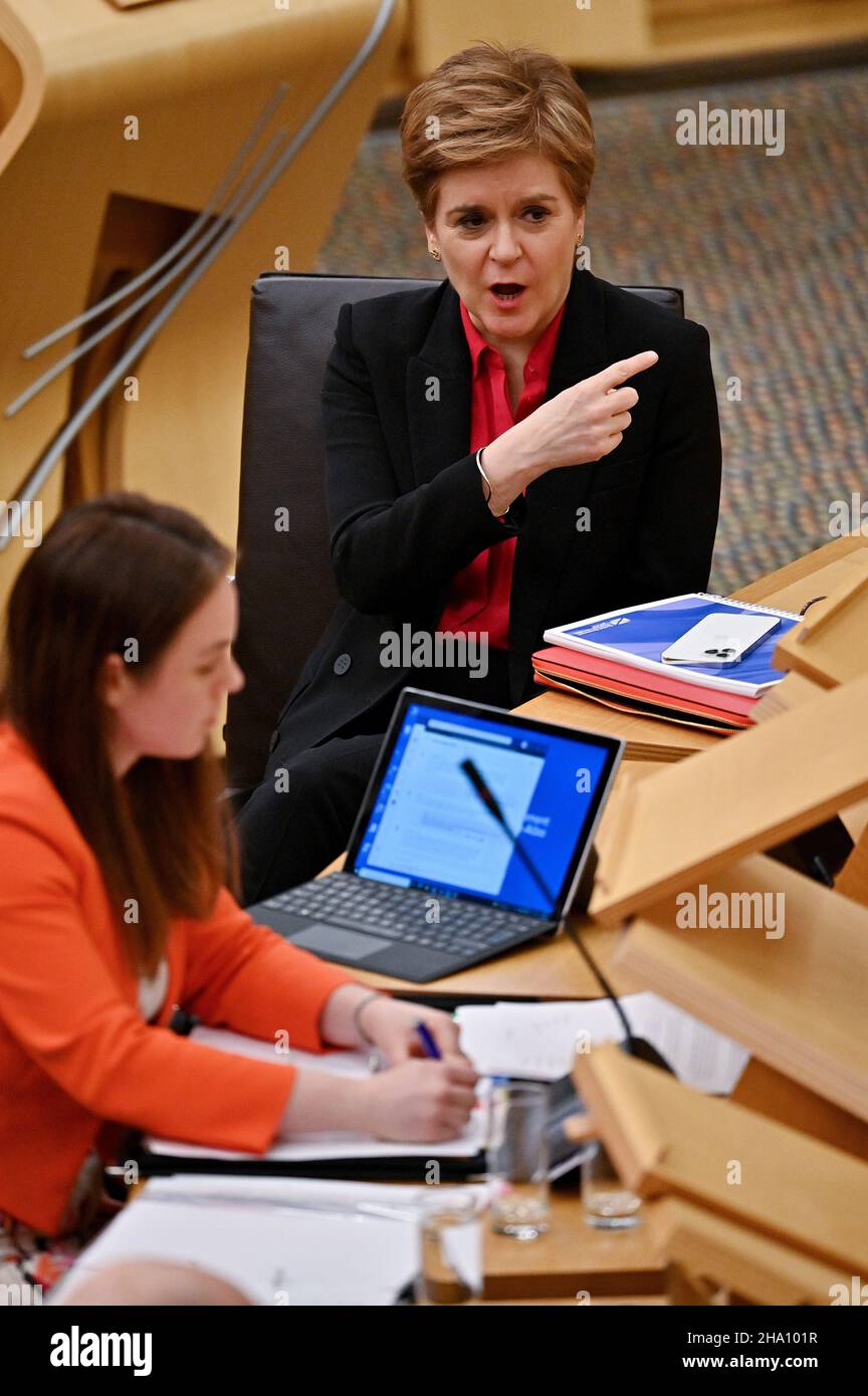Scotland's First Minister Nicola Sturgeon (right) and Finance Secretary ...