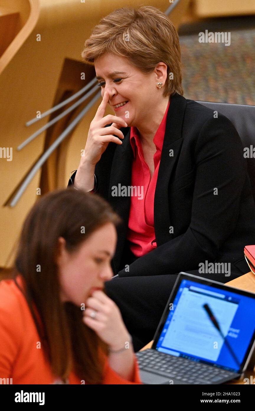 Scotland's First Minister Nicola Sturgeon (right) and Finance Secretary ...