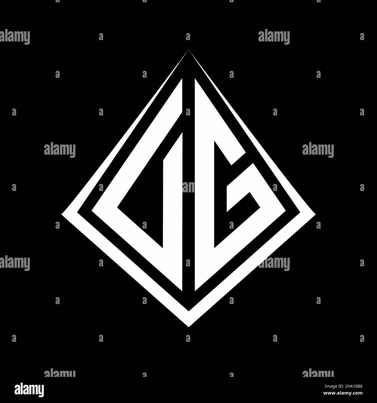 DG logo letters monogram with prisma shape design template vector icon ...