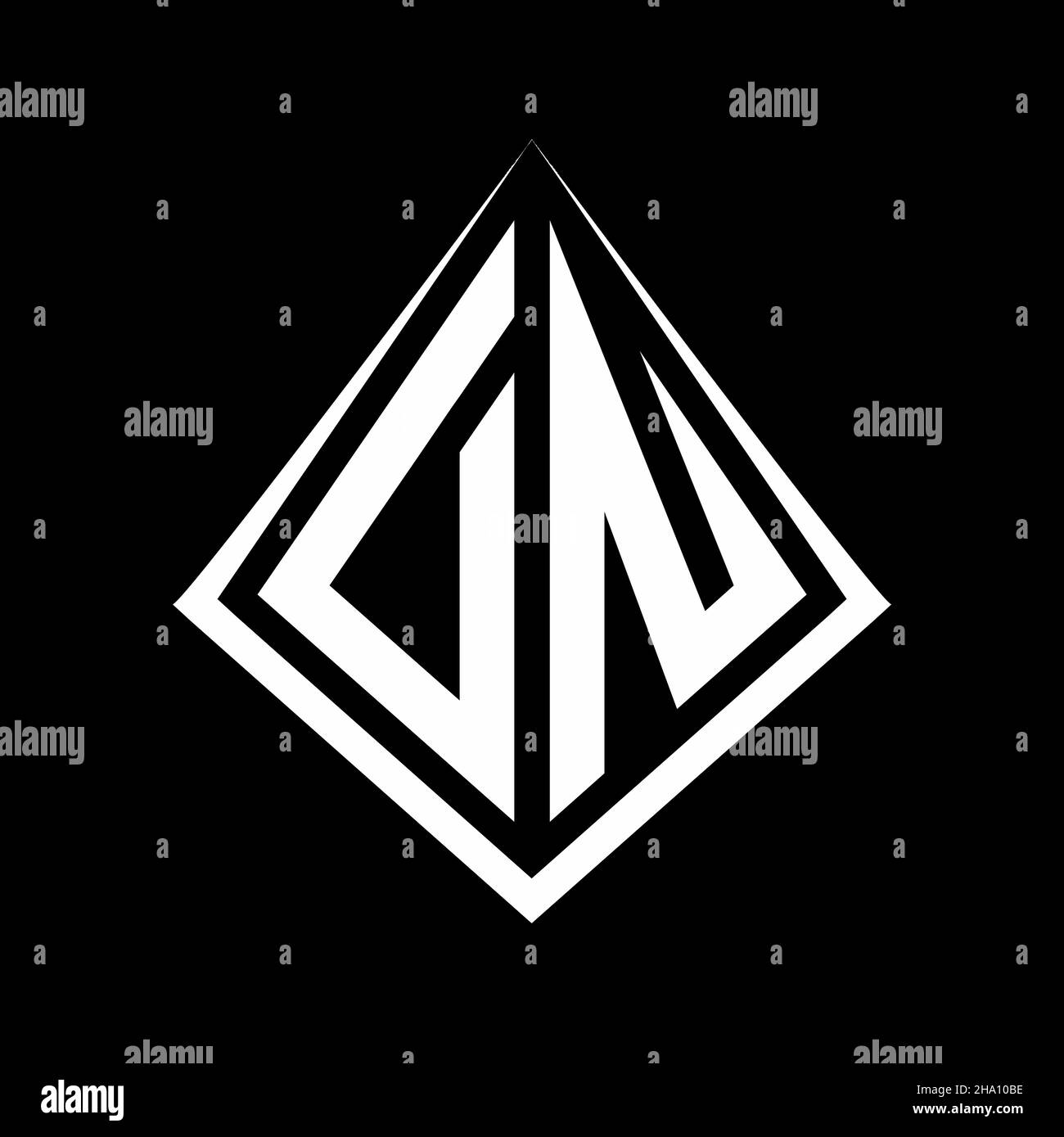 DN logo letters monogram with prisma shape design template vector icon ...