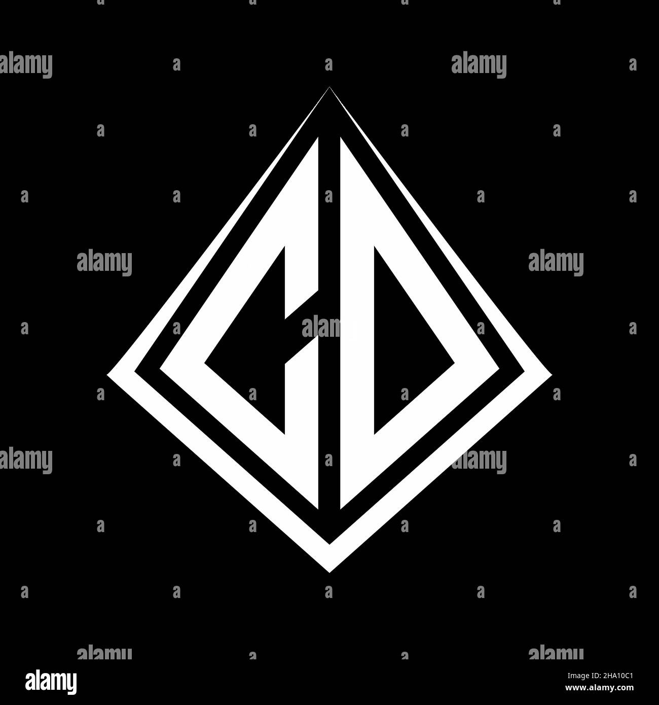 CO logo letters monogram with prisma shape design template vector icon ...