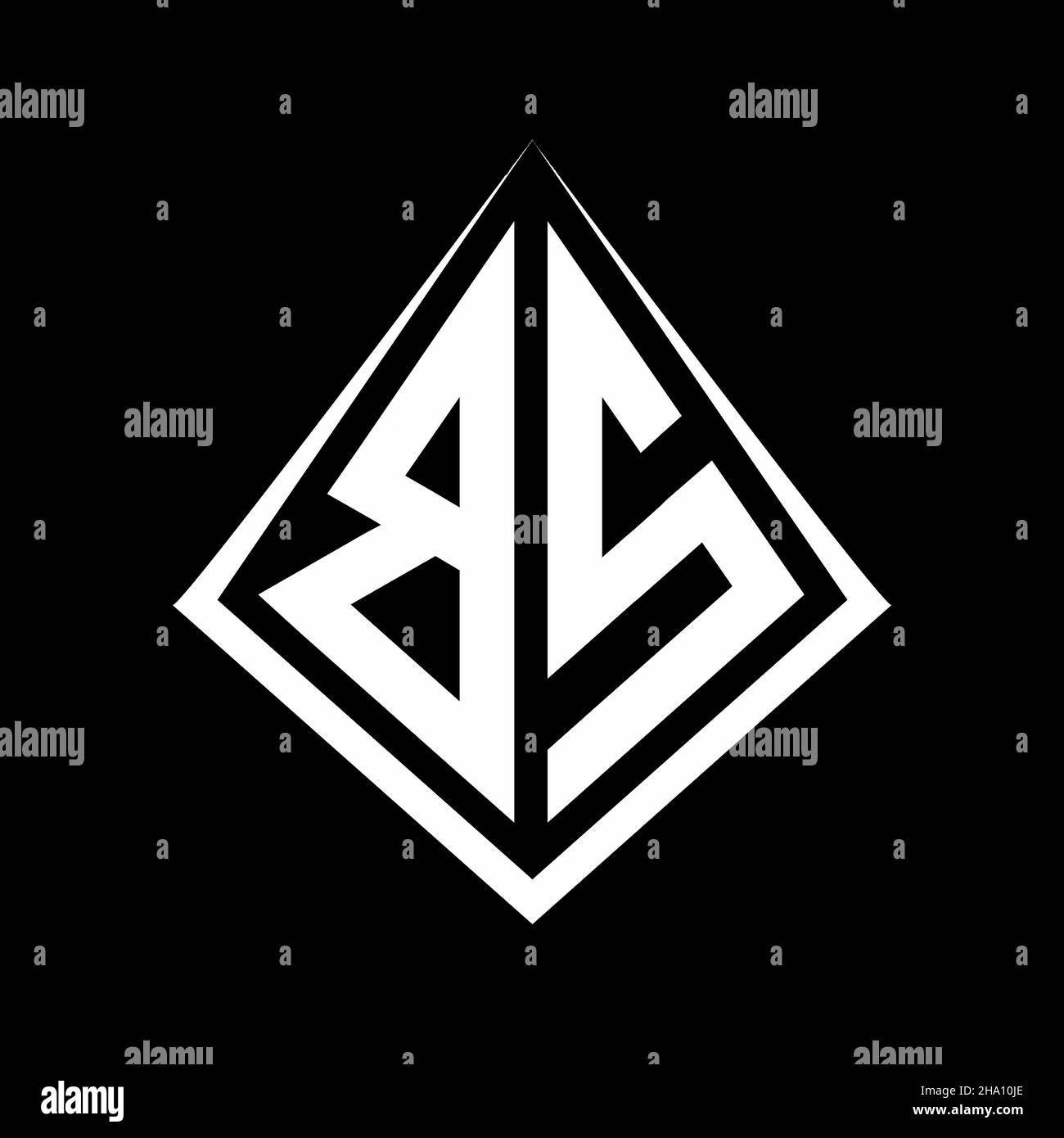 BS logo letters monogram with prisma shape design template vector icon ...