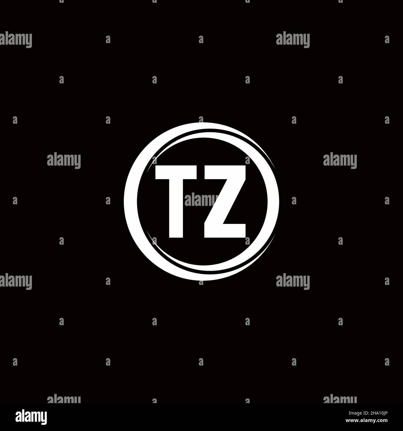 TZ logo initial letter monogram with circle slice rounded design ...