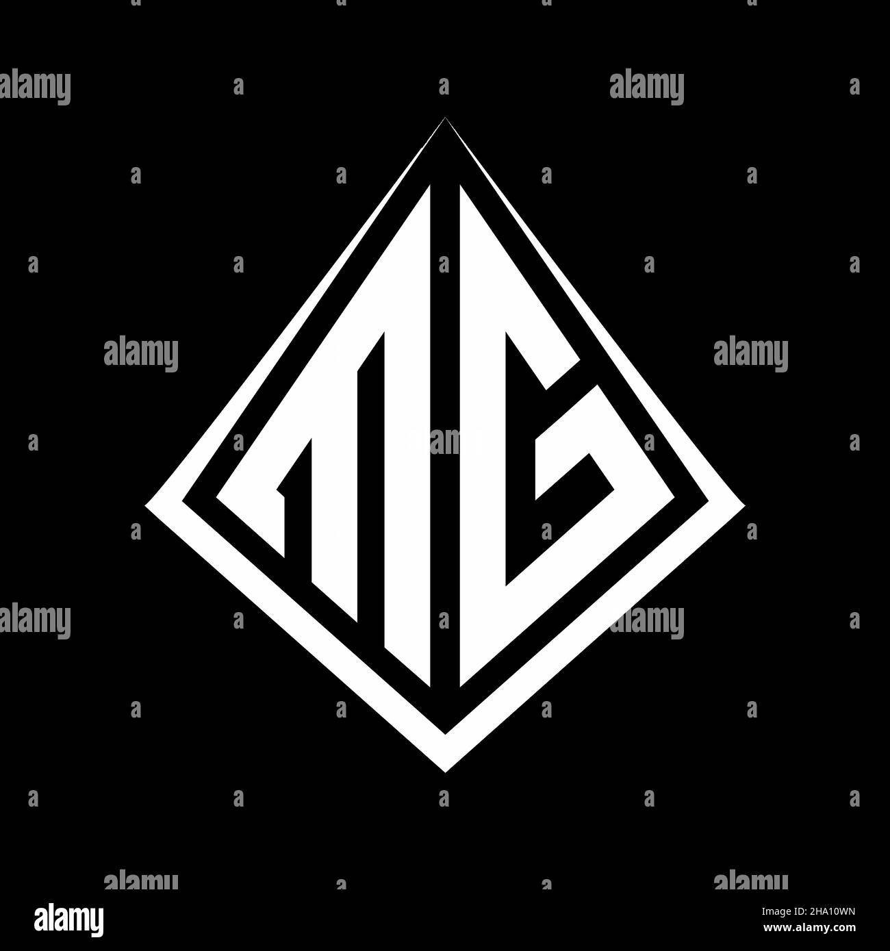 MG logo letters monogram with prisma shape design template vector icon ...