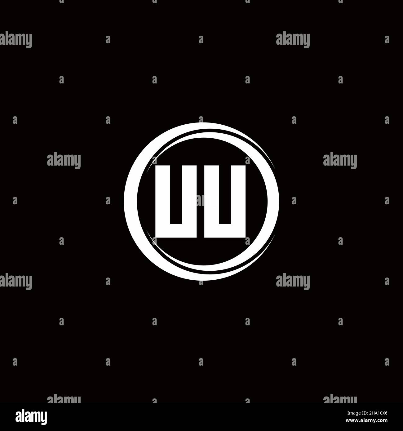 UU logo initial letter monogram with circle slice rounded design ...