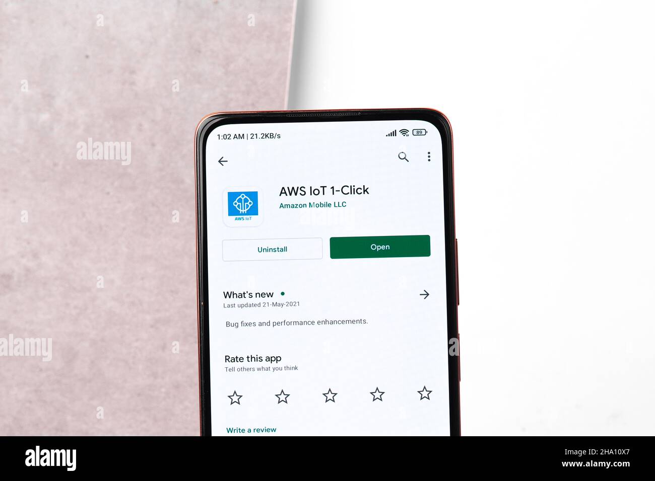 West Bangal, India - December 05, 2021 : Aws iot logo on phone screen ...