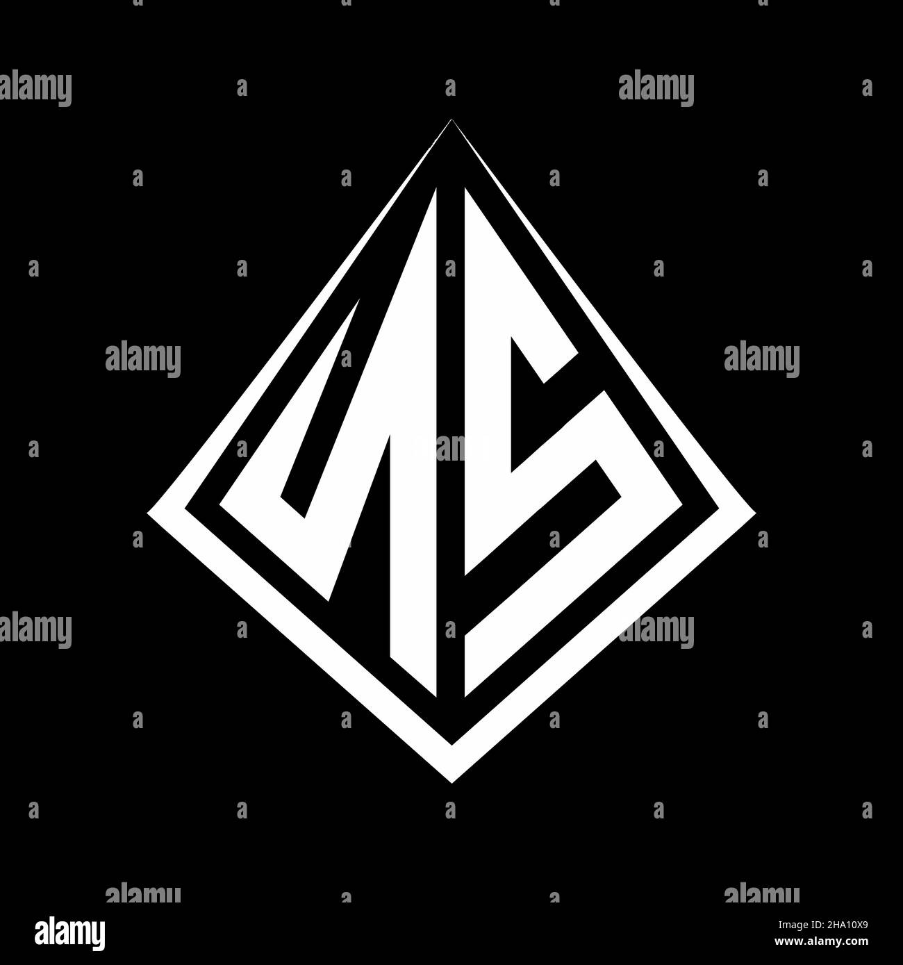 NS logo letters monogram with prisma shape design template vector icon ...