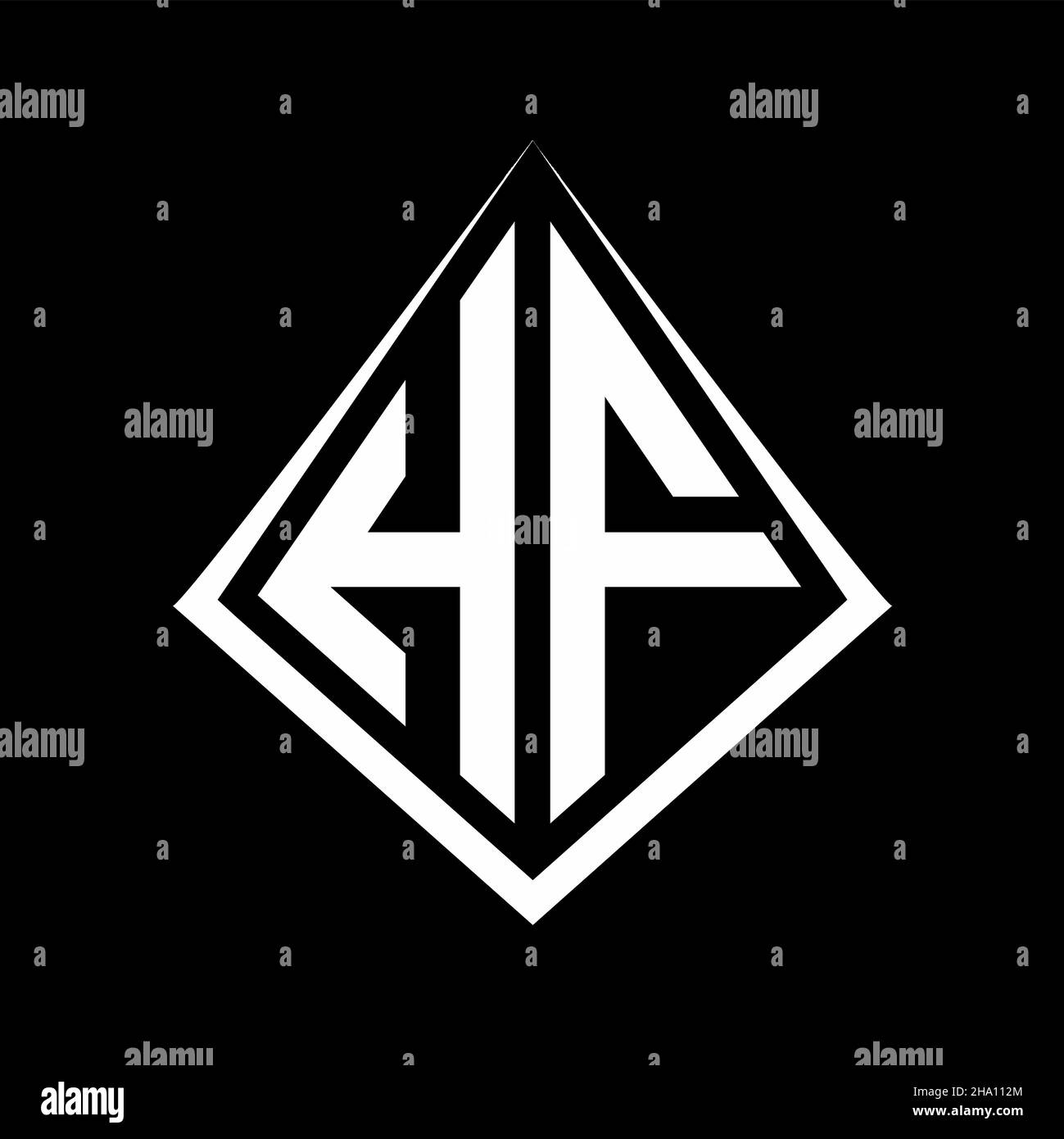 HF logo letters monogram with prisma shape design template vector icon ...