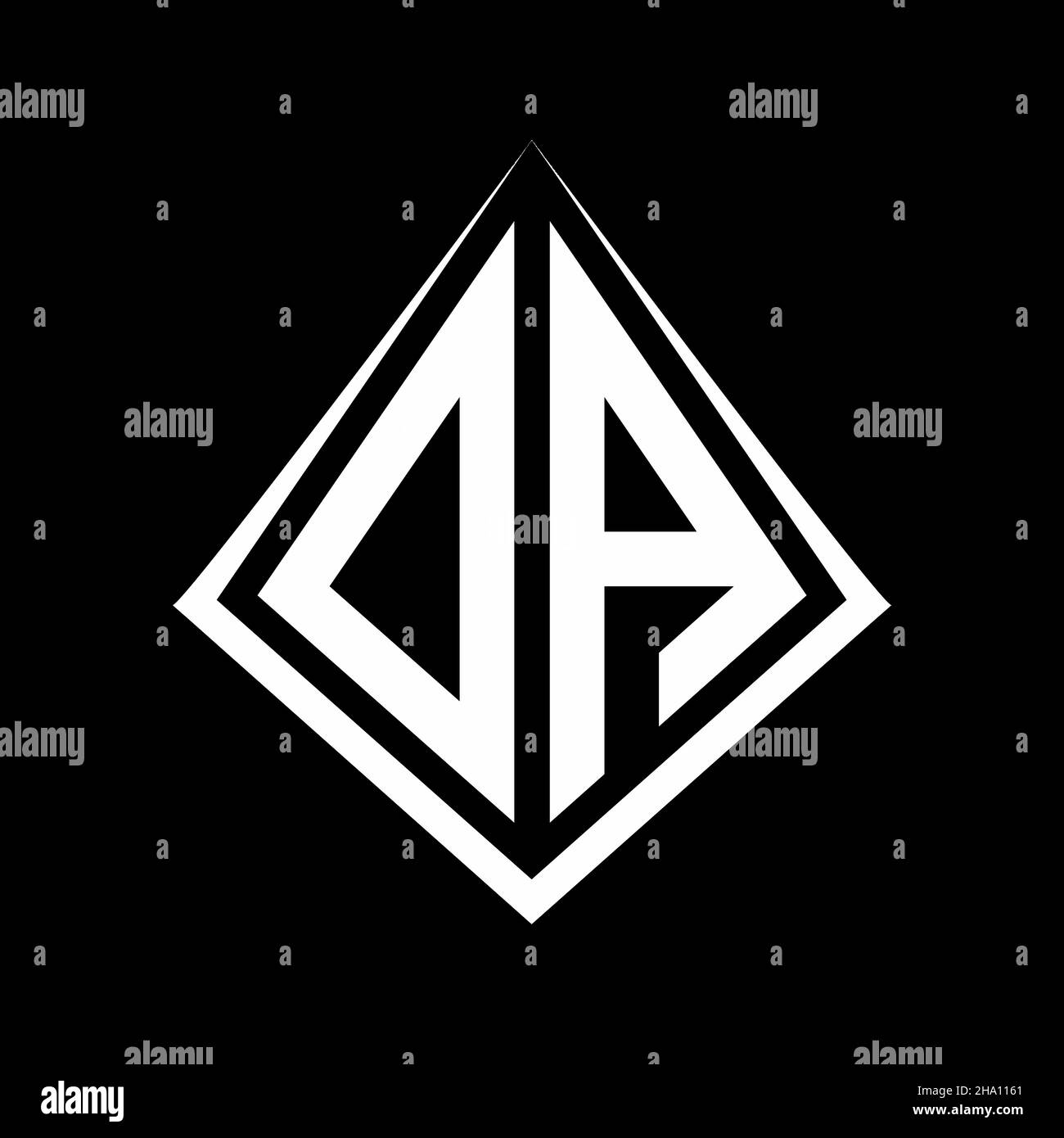 OA logo letters monogram with prisma shape design template vector icon ...