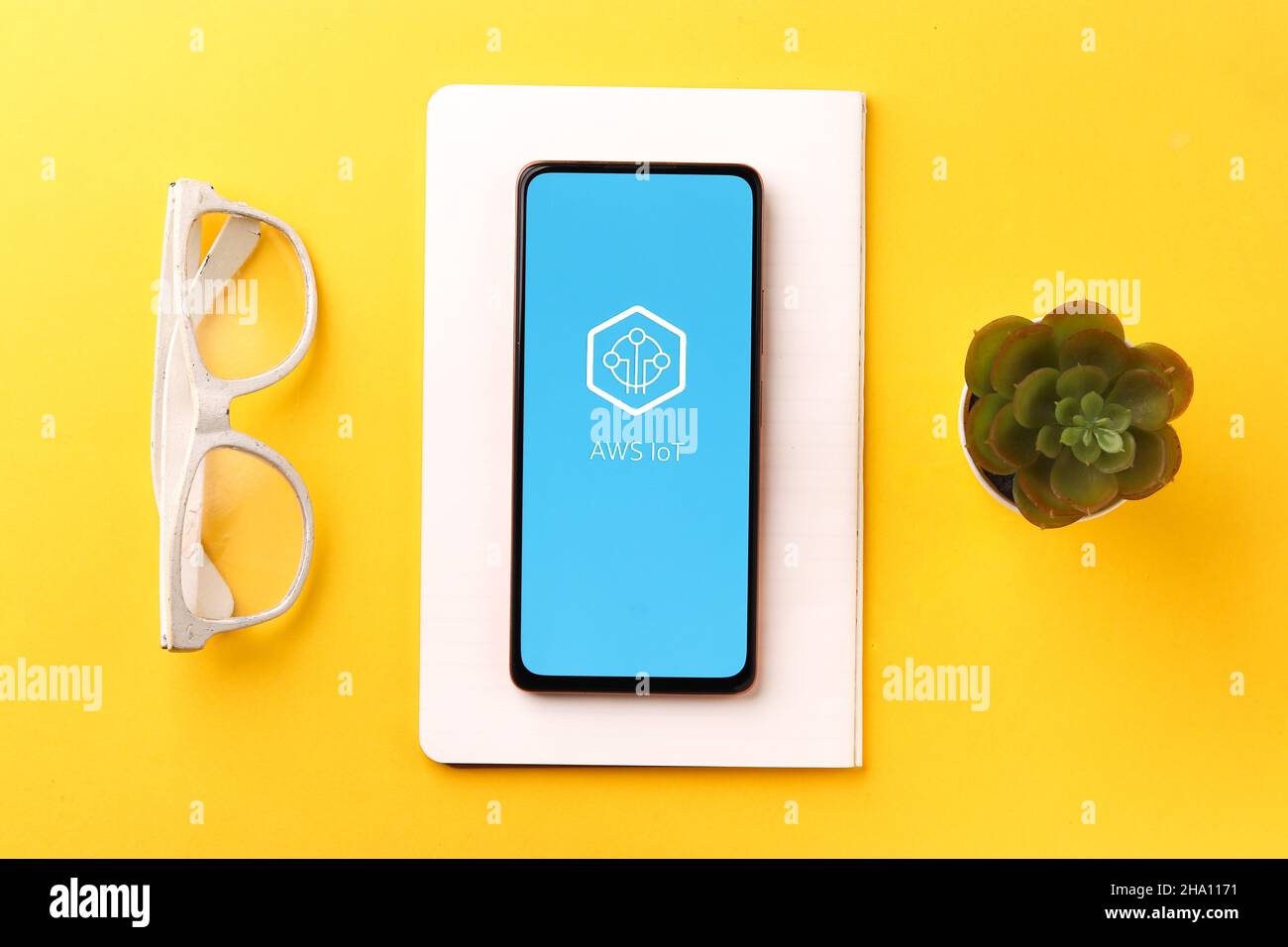 West Bangal, India - December 05, 2021 : Aws iot logo on phone screen ...